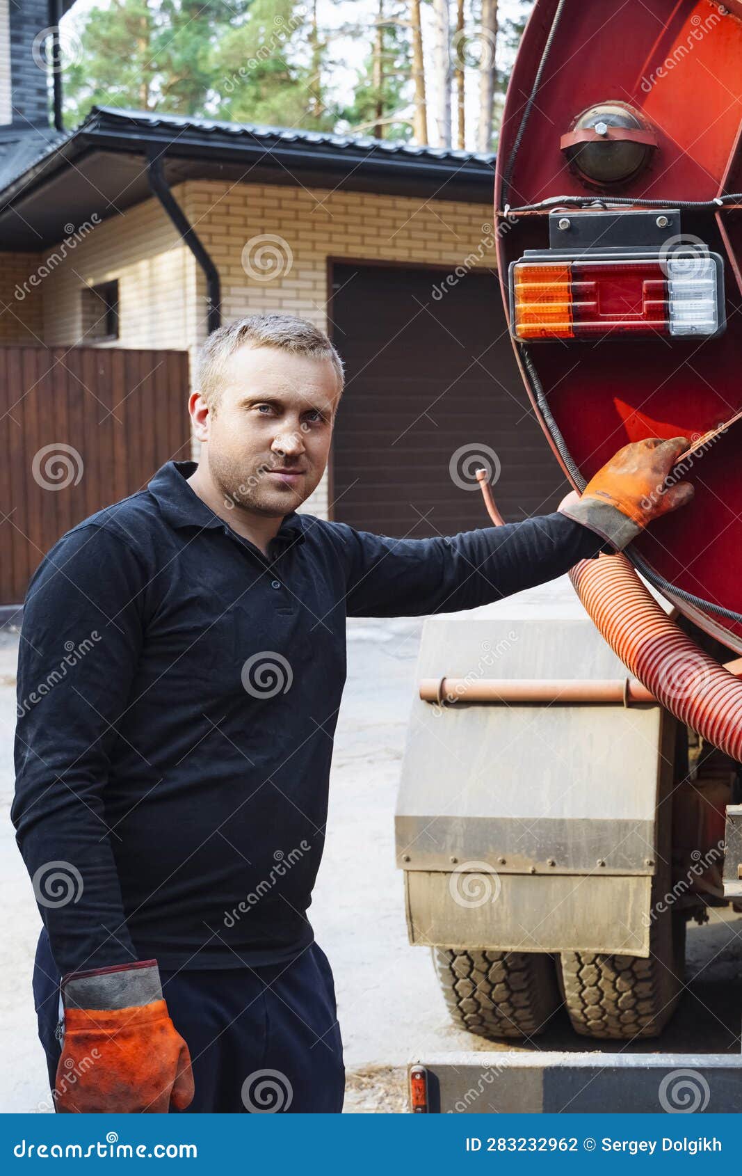 Sewer Pumping Machine.Septic Truck.Pumping Wastewater From A Septic ... Sewer Pumping Machine.Septic Truck.Pumping Wastewater From A Septic ...