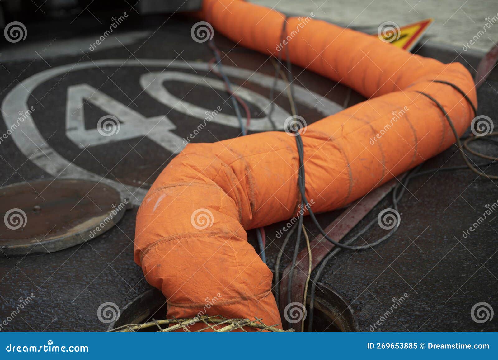 Sewer Repair. Open Hatch. Technical Works Stock Image - Image of water ...