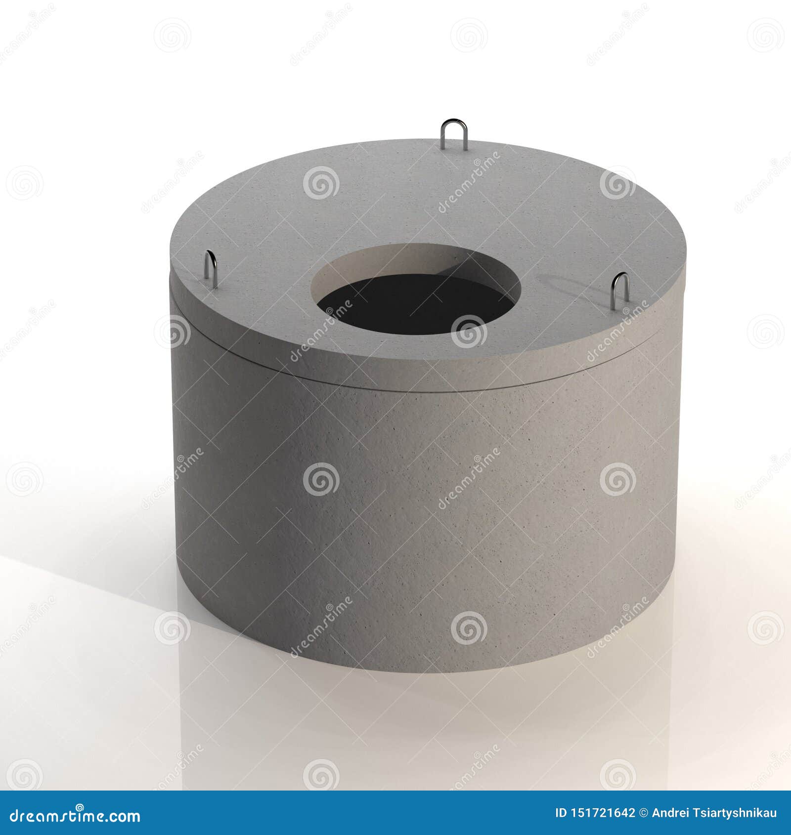 Sewer Ring with Lid. Septic in the Village. 3D Illustration Stock ...