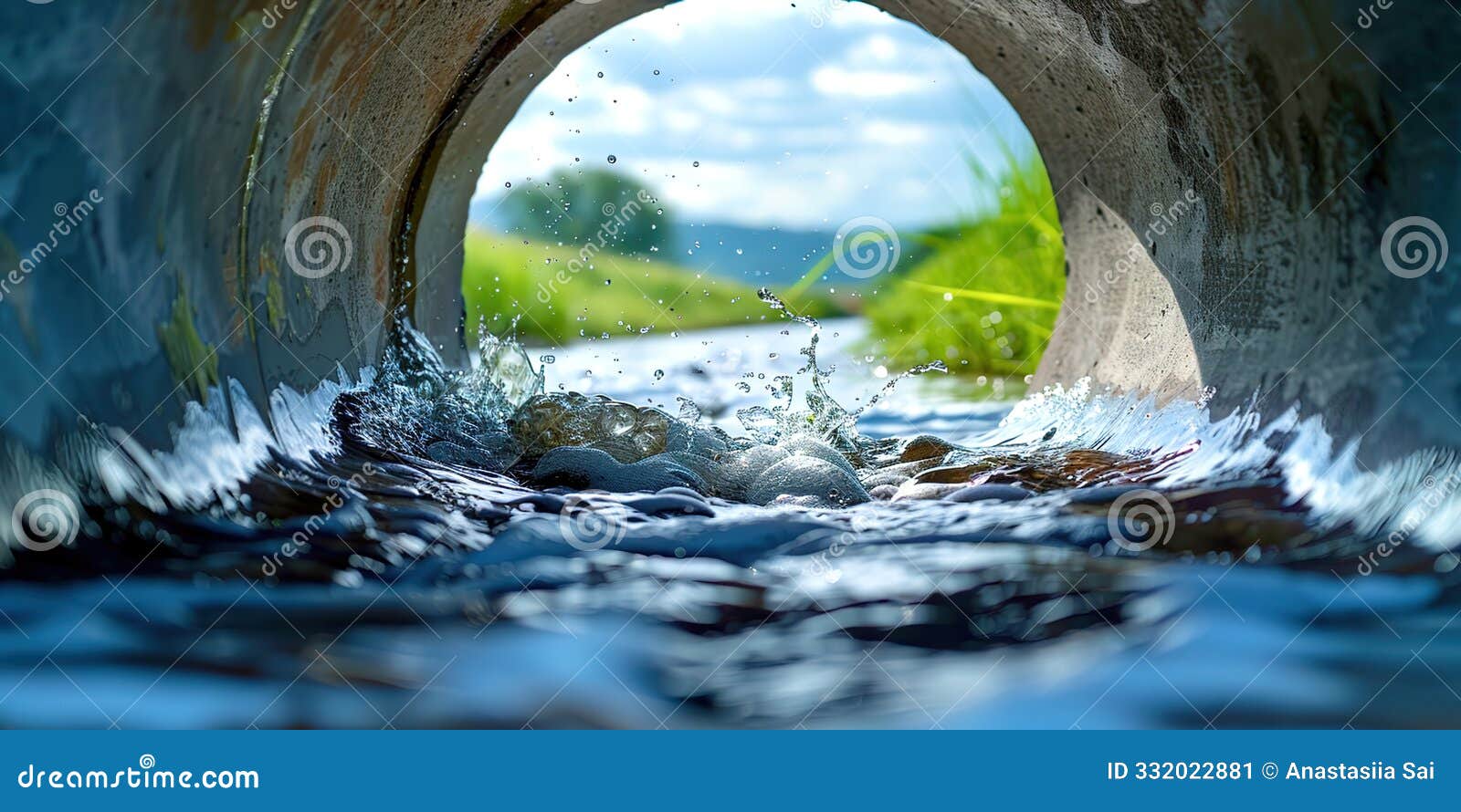 Sewer Water Bursting Through The Pavement And Flooding The Street ...