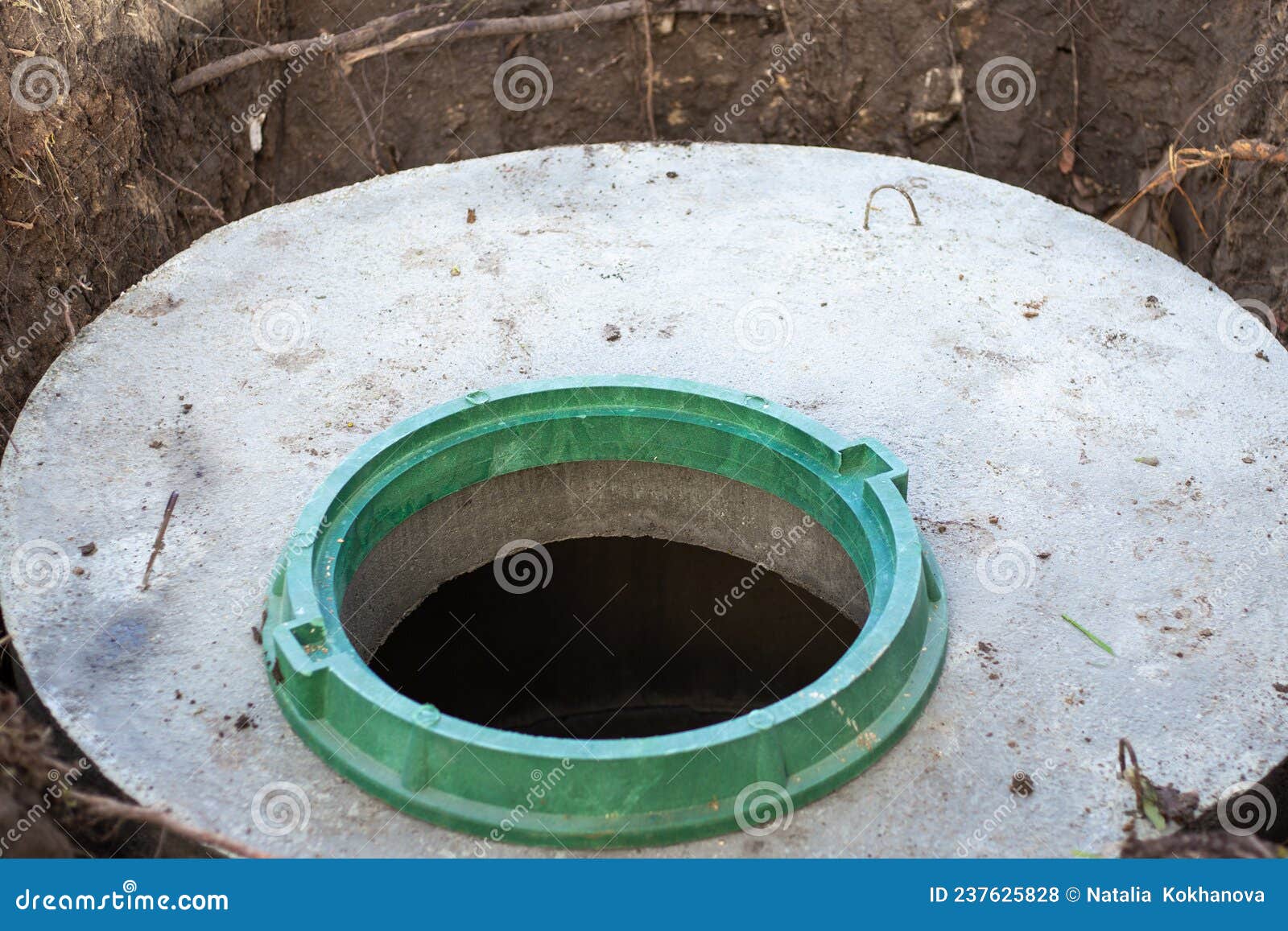 Sewerage Construction. The Hatch On A Pit For A Septic Tank. Stock ...
