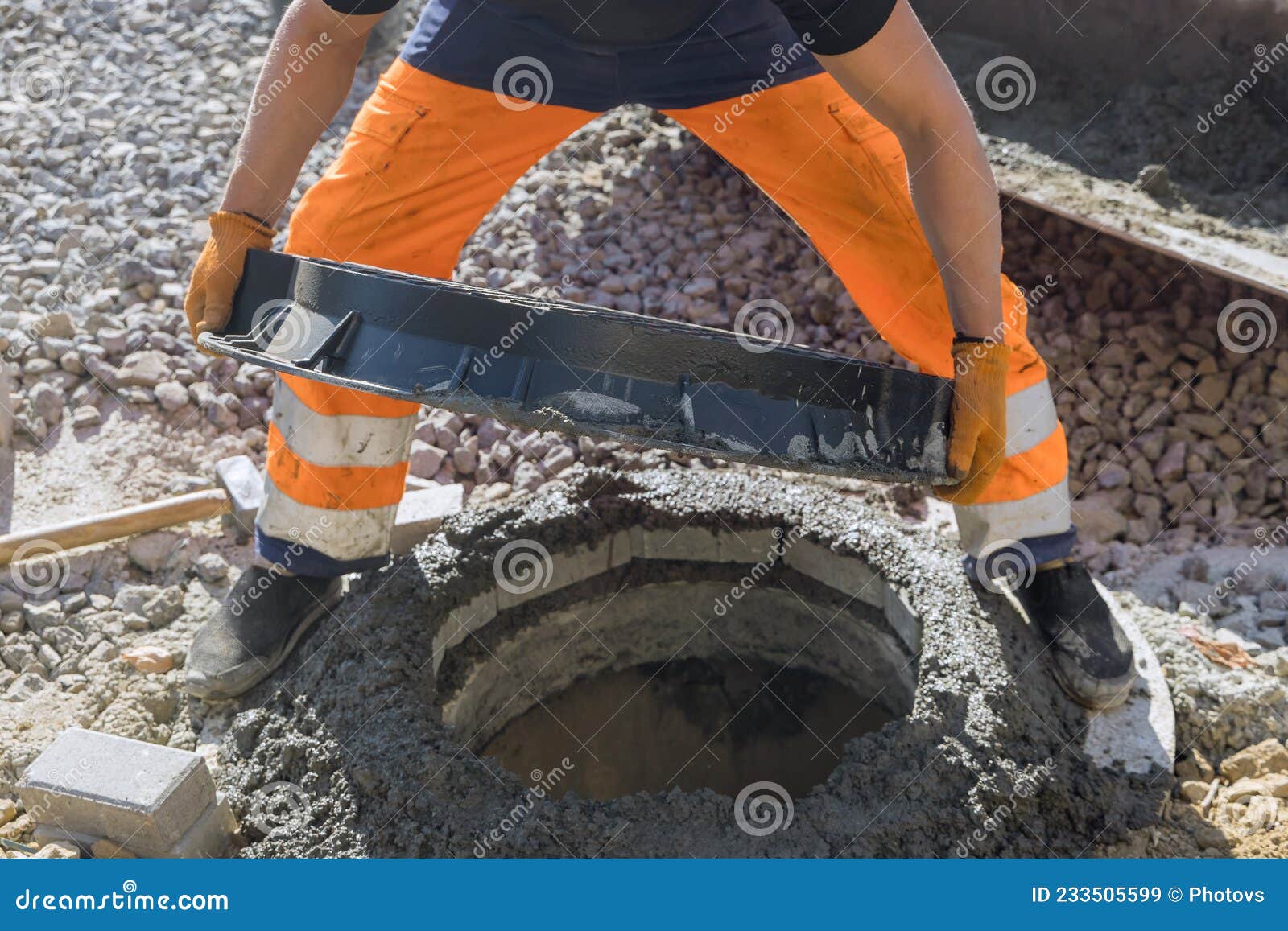Sewerage Construction. The Hatch On A Pit For A Septic Tank. Stock ...