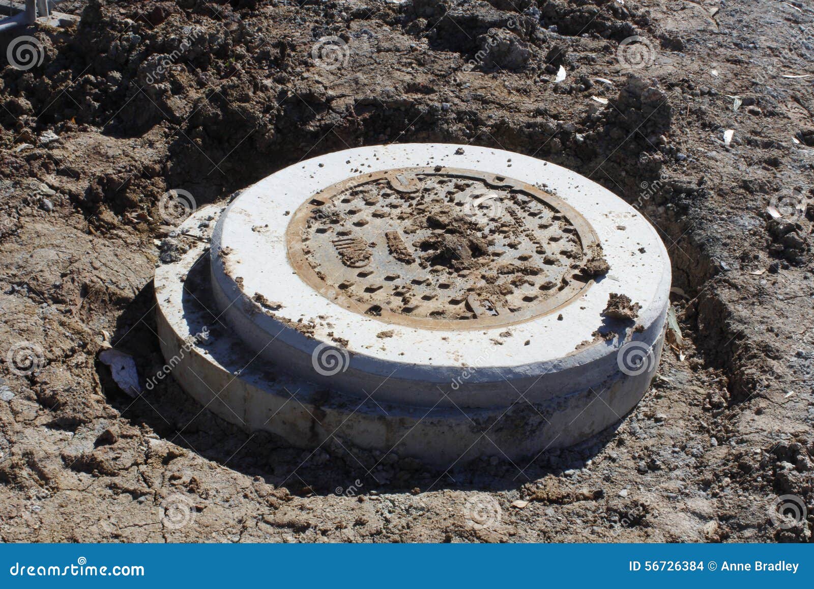 Sewerage inspection point stock photo. Image of site - 56726384