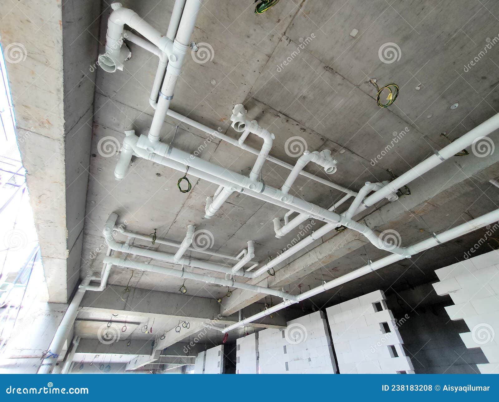 Sewerage Pipes from the Toilet Above are Interconnected Under the Floor ...