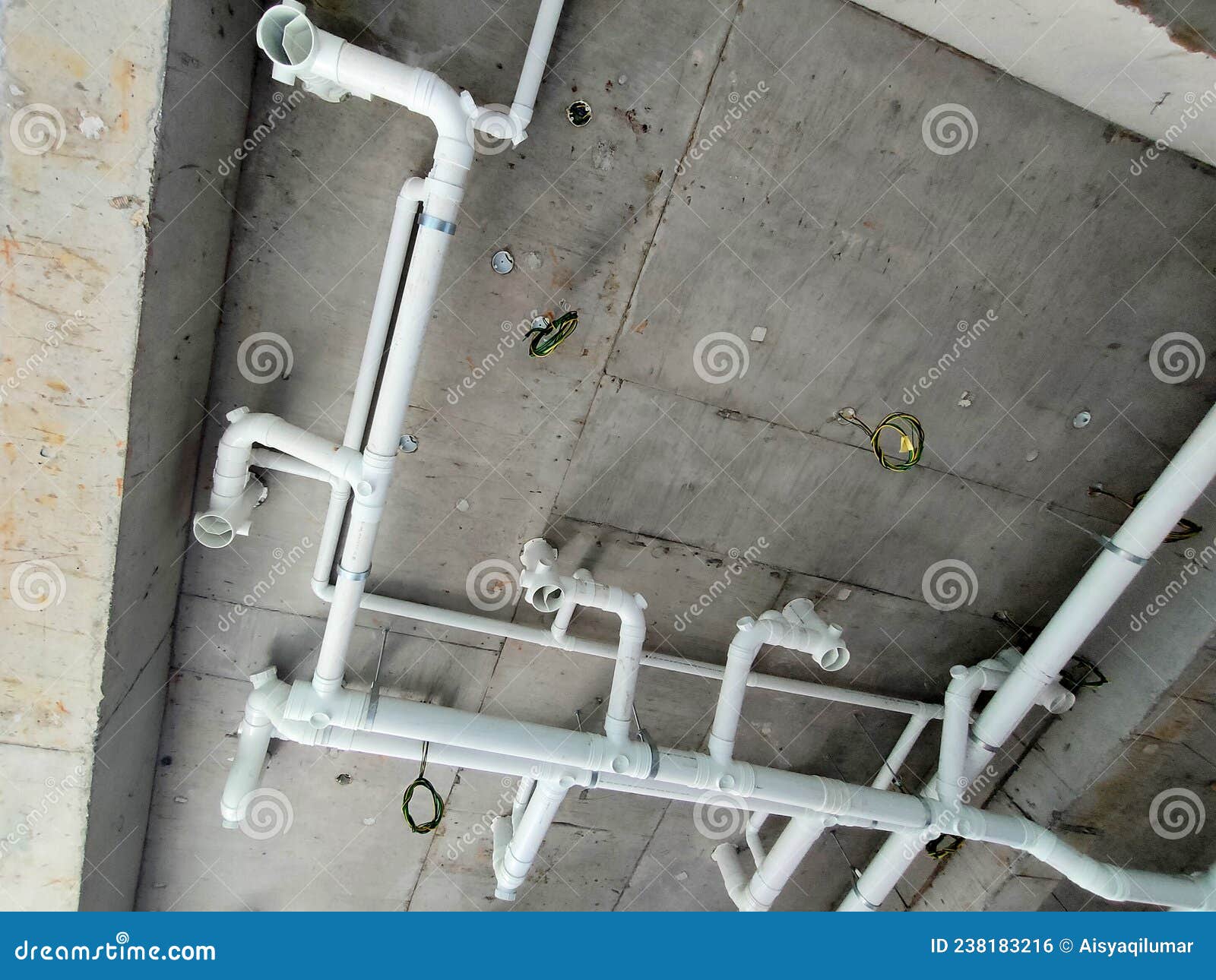 Sewerage Pipes from the Toilet Above are Interconnected Under the Floor ...