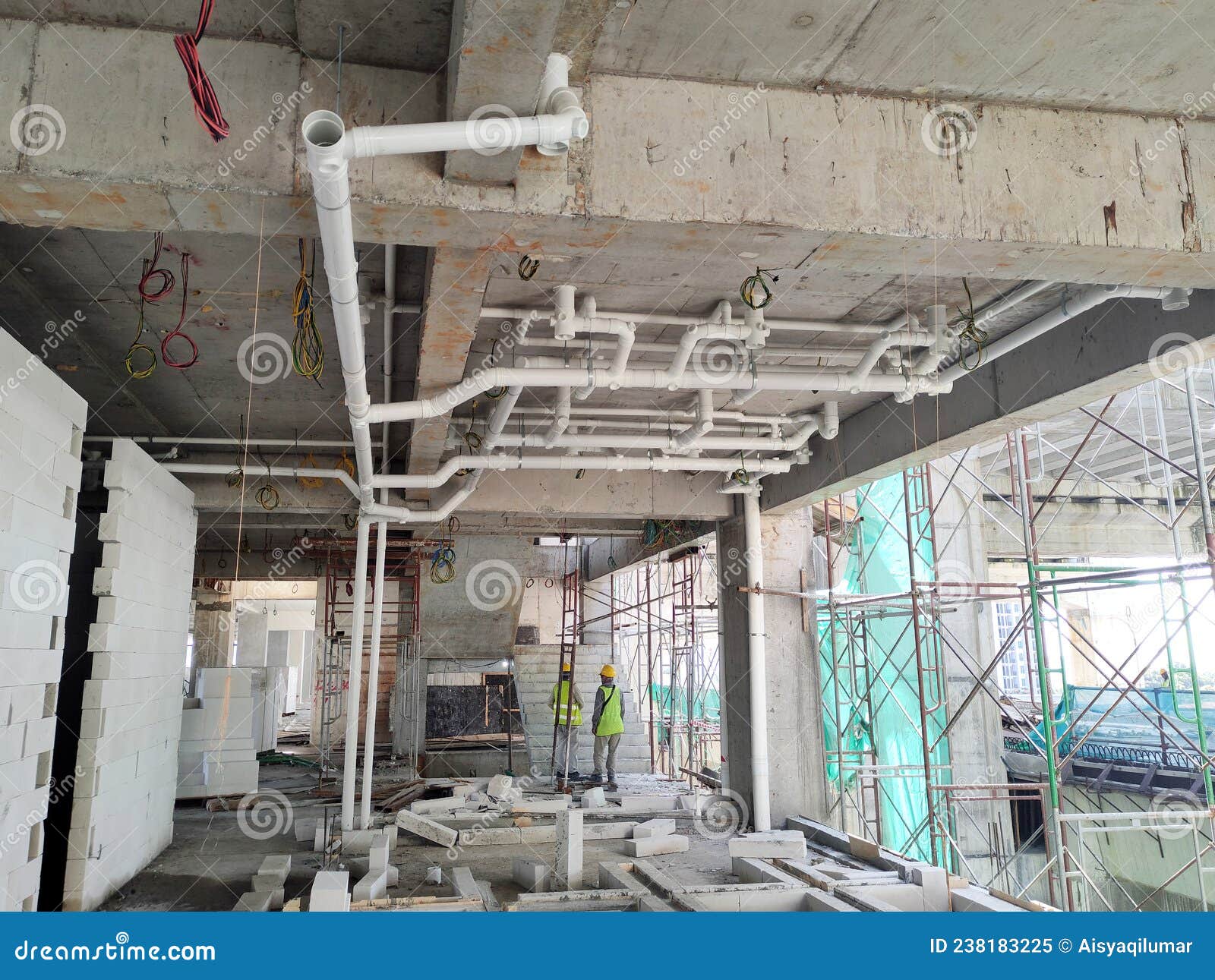 Sewerage Pipes from the Toilet Above are Interconnected Under the Floor ...