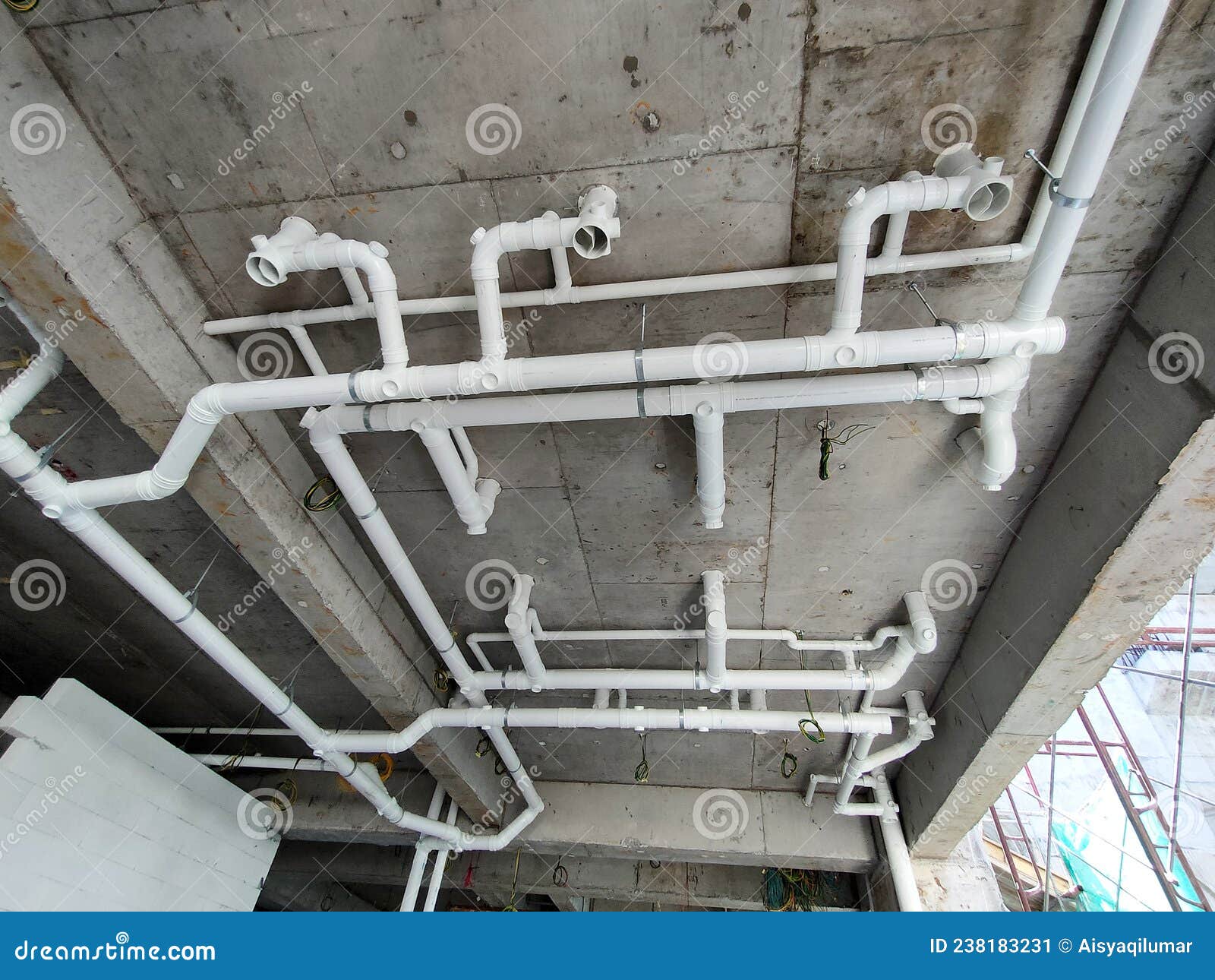 Sewerage Pipes from the Toilet Above are Interconnected Under the Floor ...