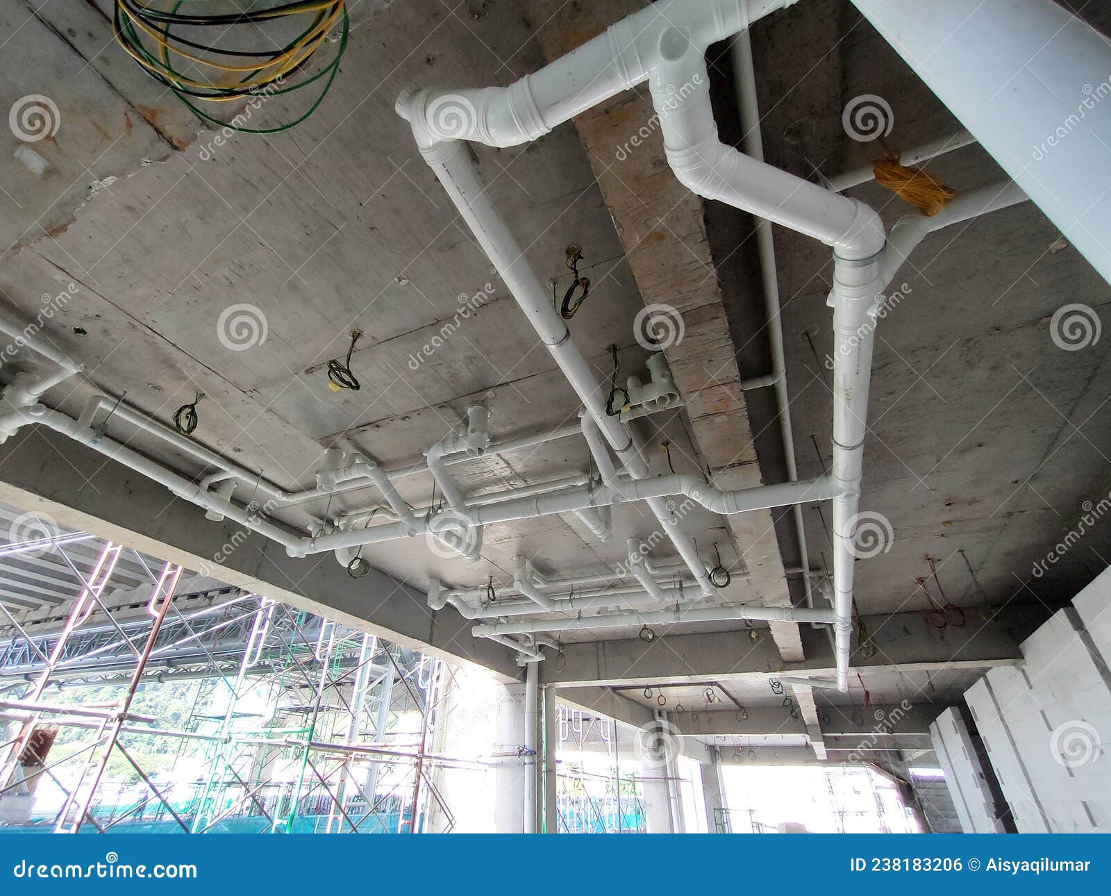 Sewerage Pipes from the Toilet Above are Interconnected Under the Floor ...