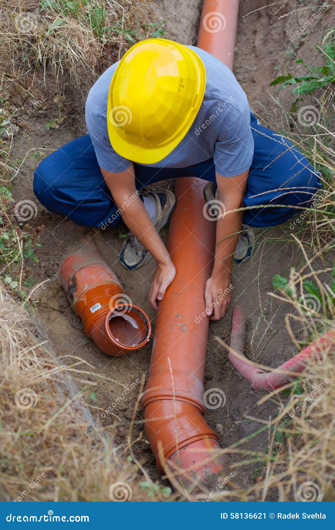 Sewerage. stock image. Image of pipe, industry, pipeline - 58136621