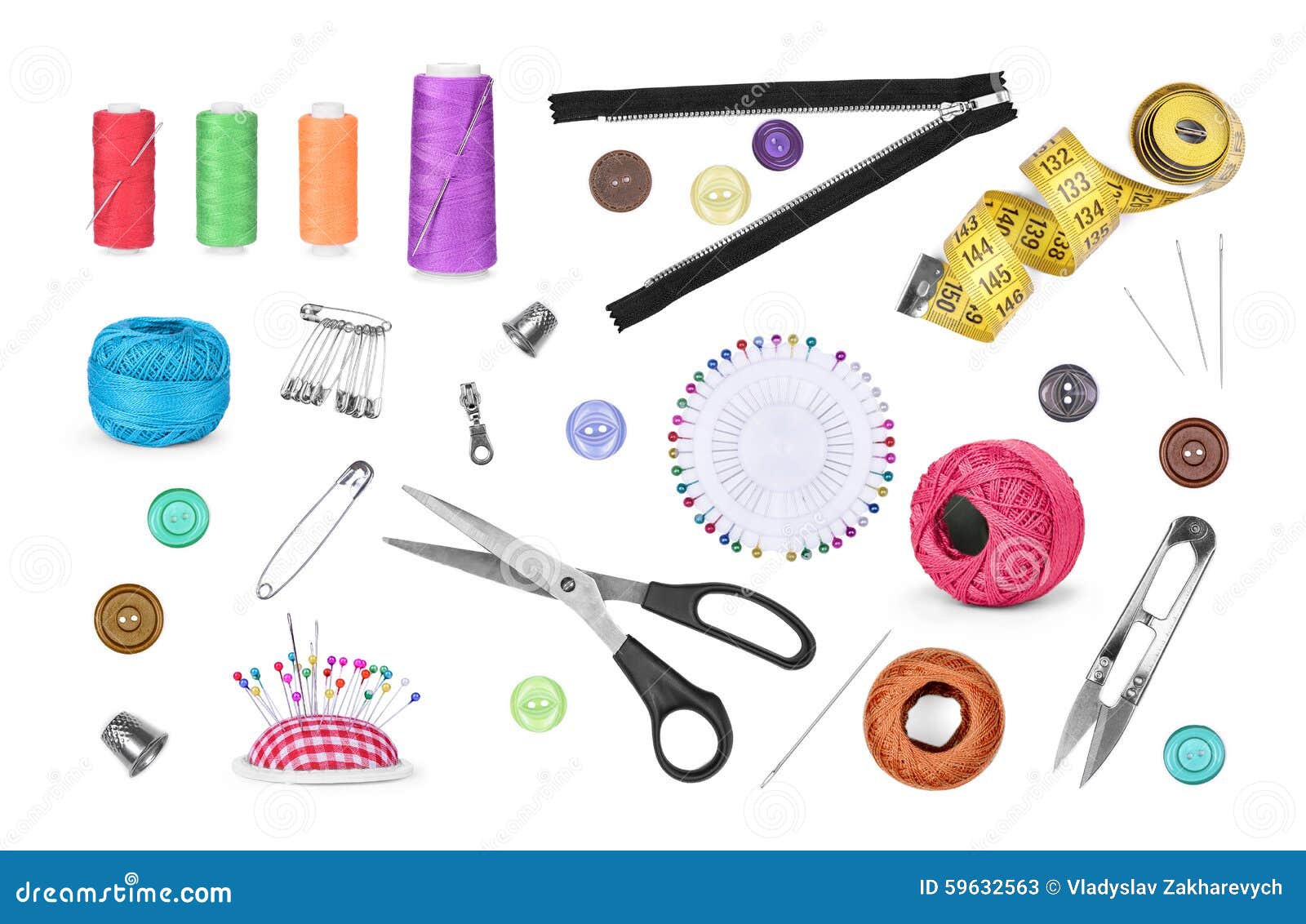 Sewing accessories stock image. Image of stitch, needle - 59632563