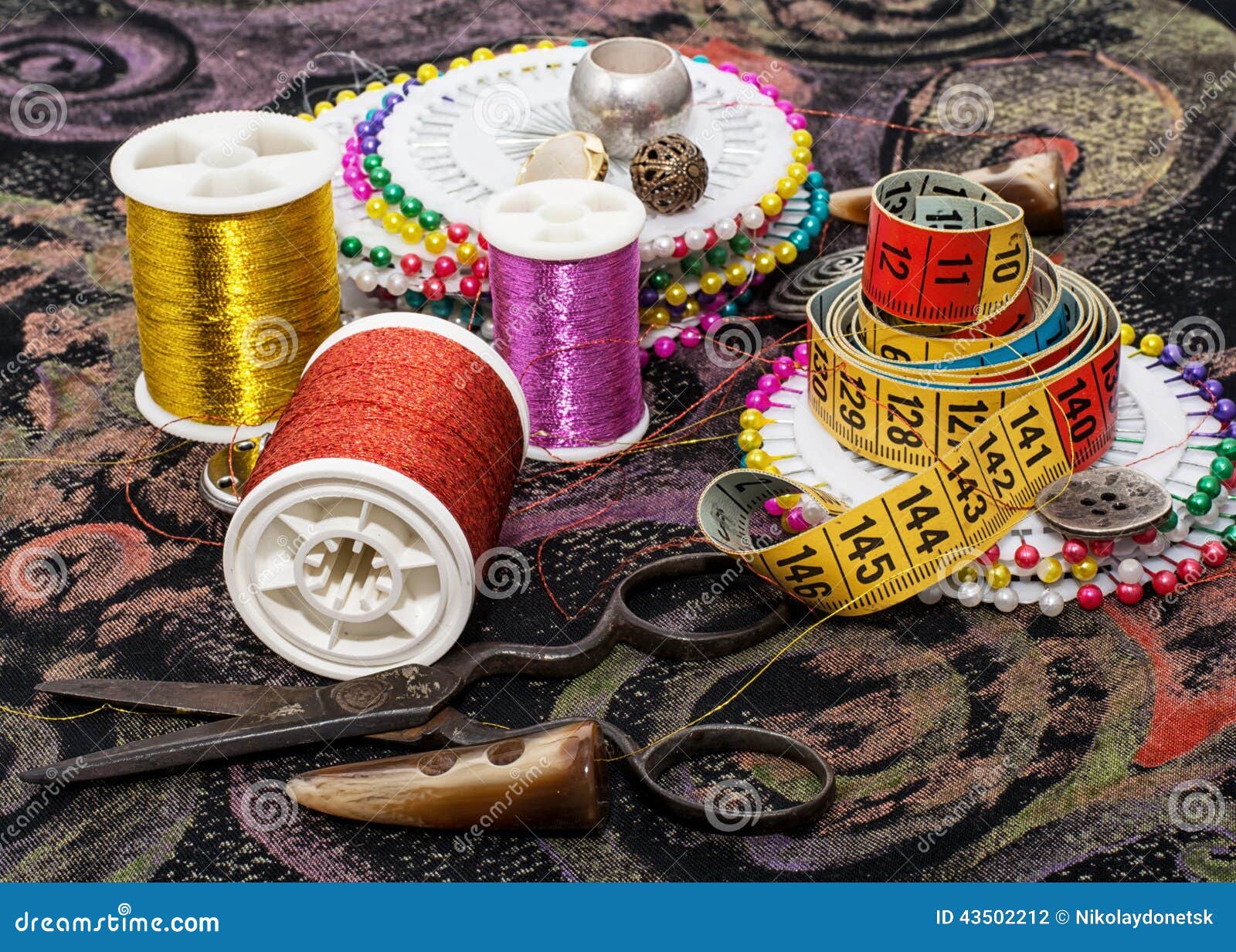 Sewing accessories stock photo. Image of buttons, filament - 43502212