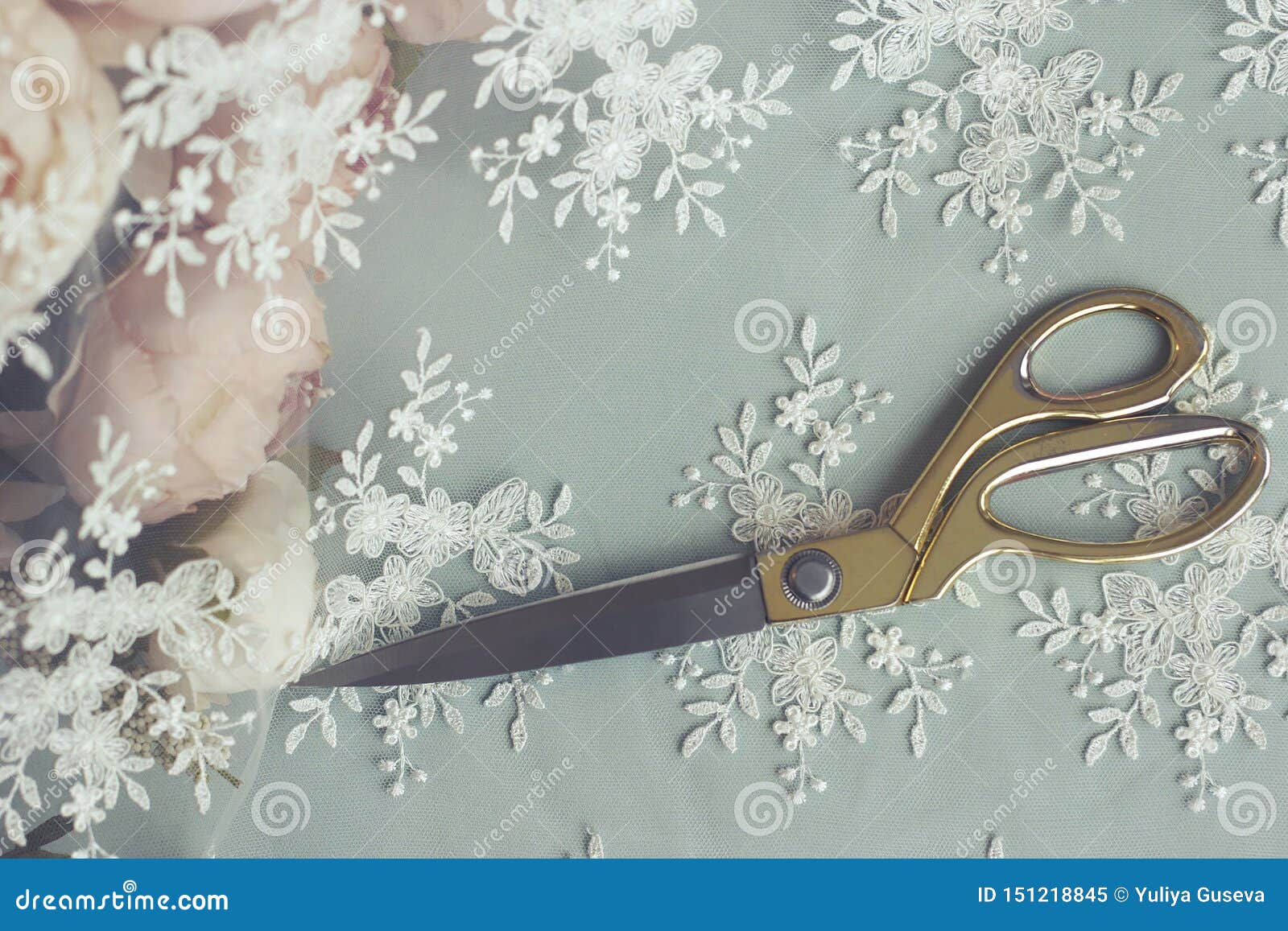 Sewing Accessories Needle Thread Scissors Cutting Stitching Stock Image ...