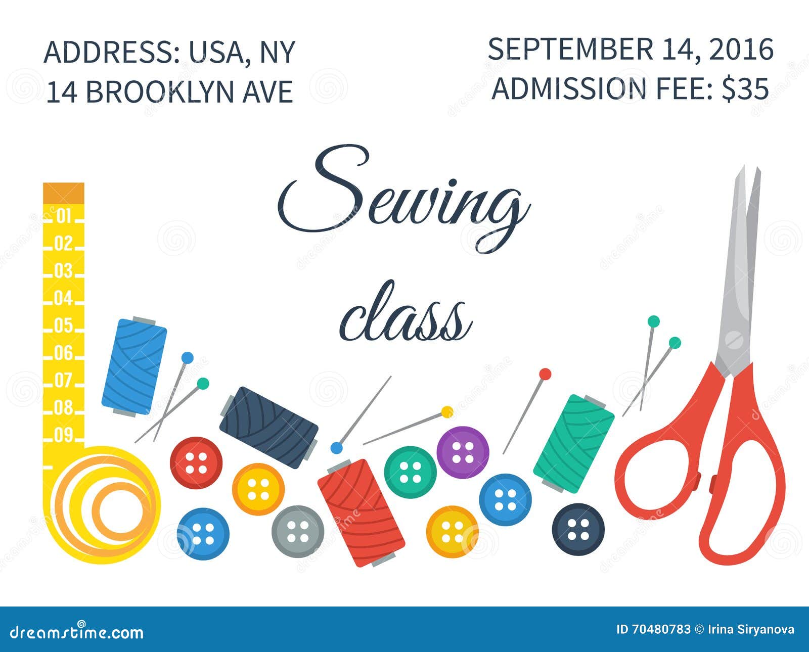 Sewing advertasing stock illustration. Illustration of material - 70480783