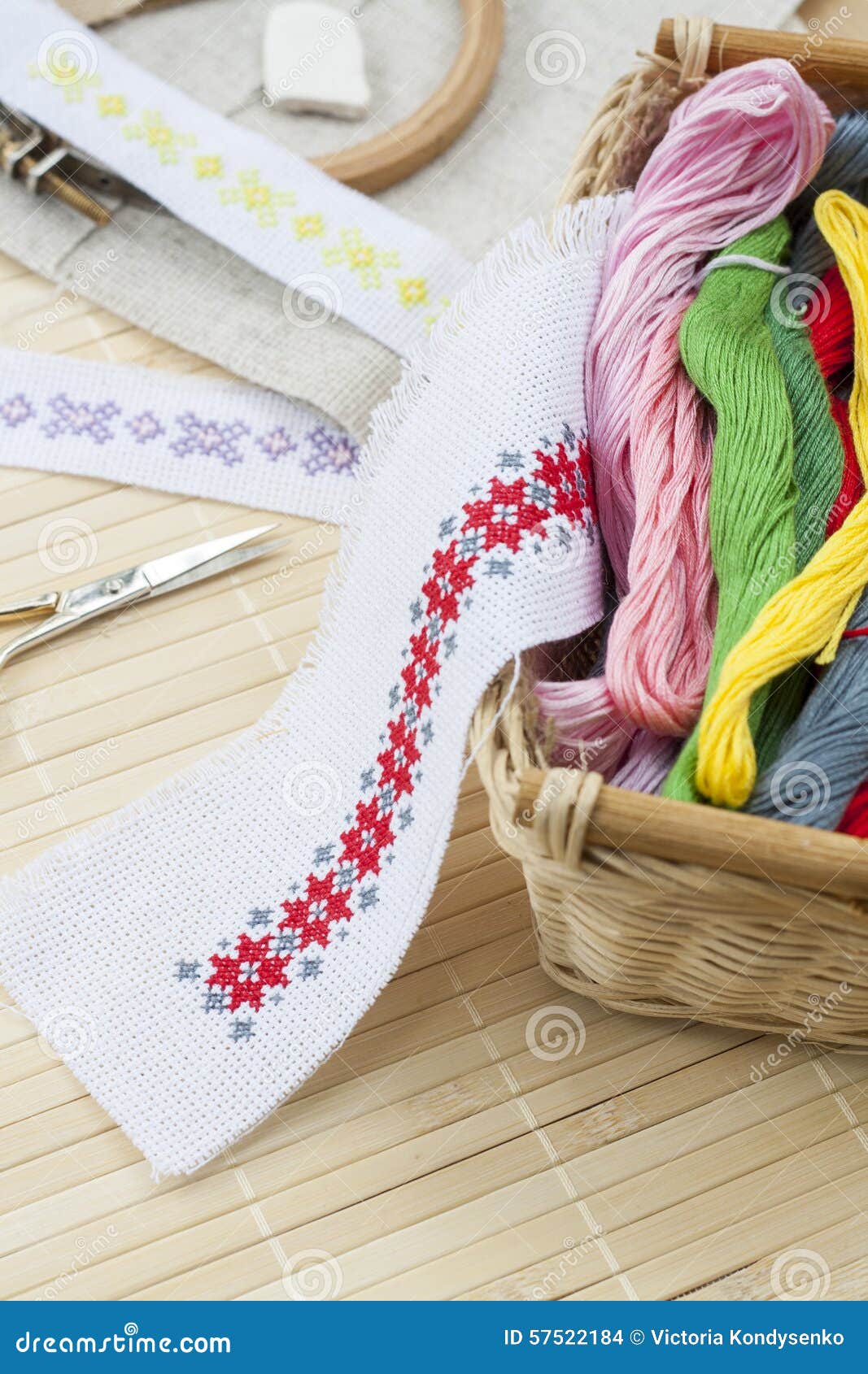 Sewing and Ambroidery Craft Kit, Embroidery Thread in Basket and Other ...