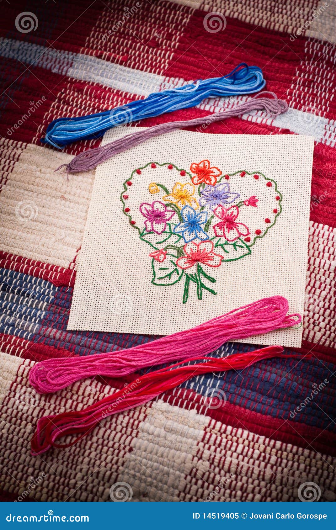 Sewing Art stock image. Image of green, follow, grandmother - 14519405