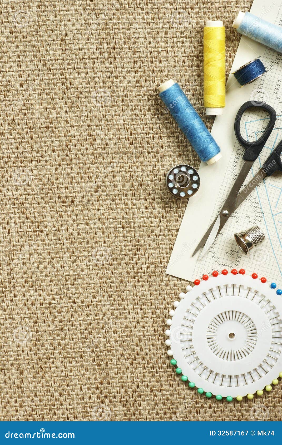Sewing background stock image. Image of copy, scissors - 32587167