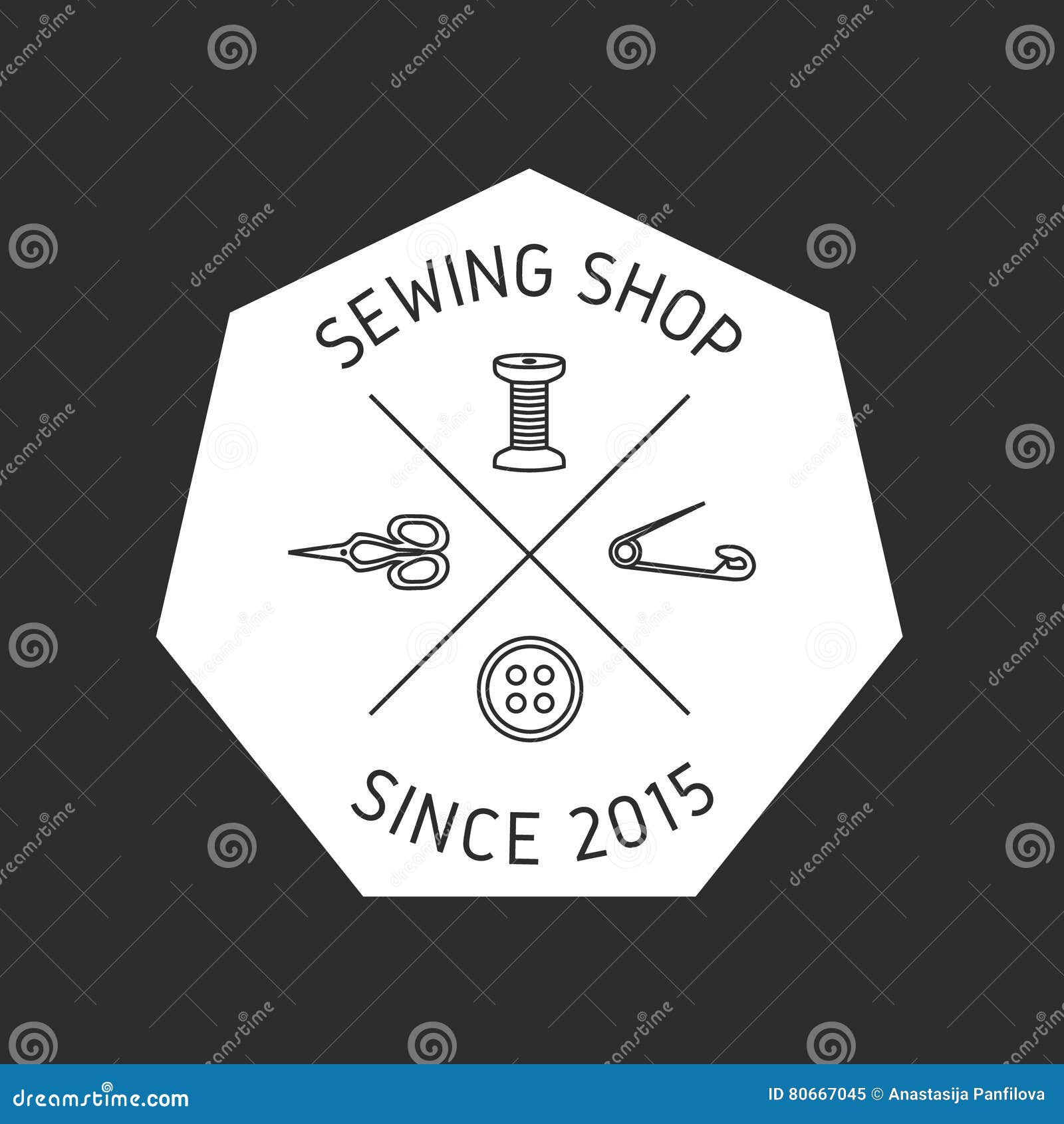 Sewing badge, emblem. stock vector. Illustration of cloth - 80667045