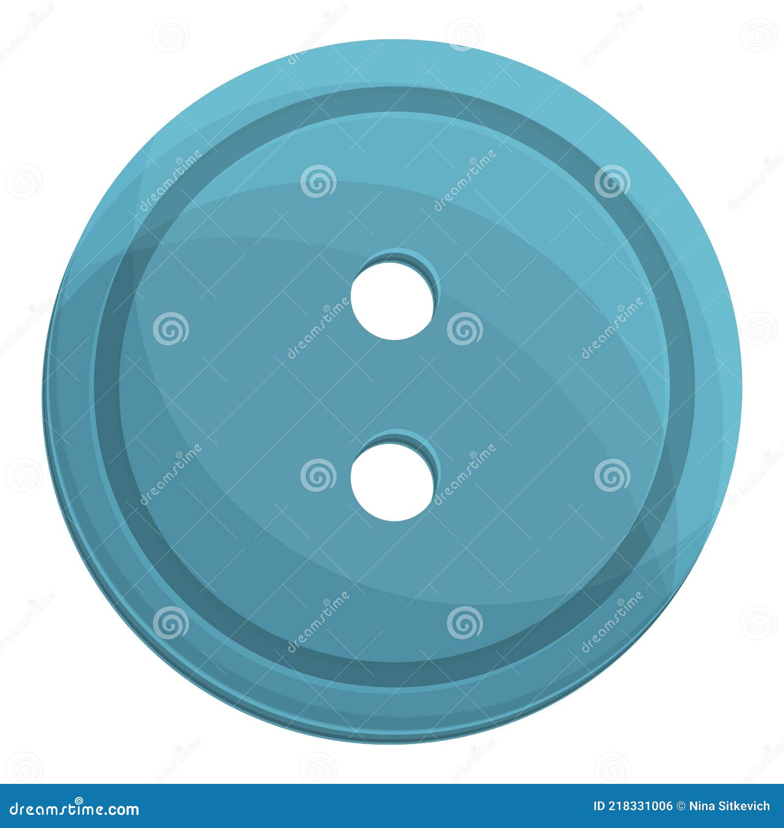 Sewing Blue Button Icon, Cartoon Style Stock Vector - Illustration of ...