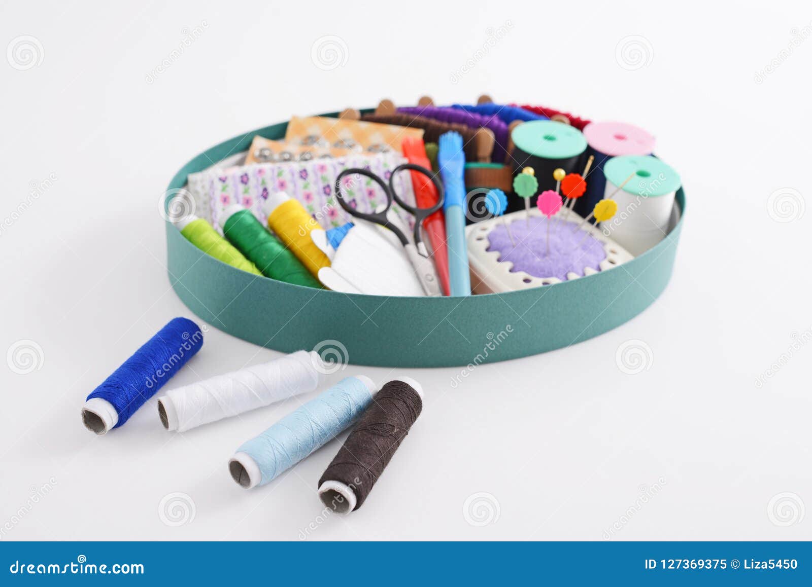 Sewing box stock image. Image of pretty, copy, sewing - 127369375