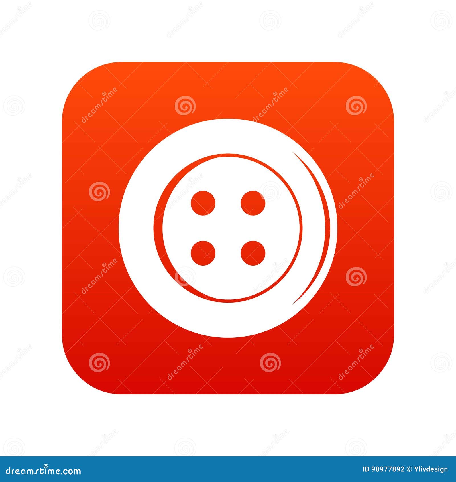 Sewing Button Icon Digital Red Stock Vector - Illustration of dress ...