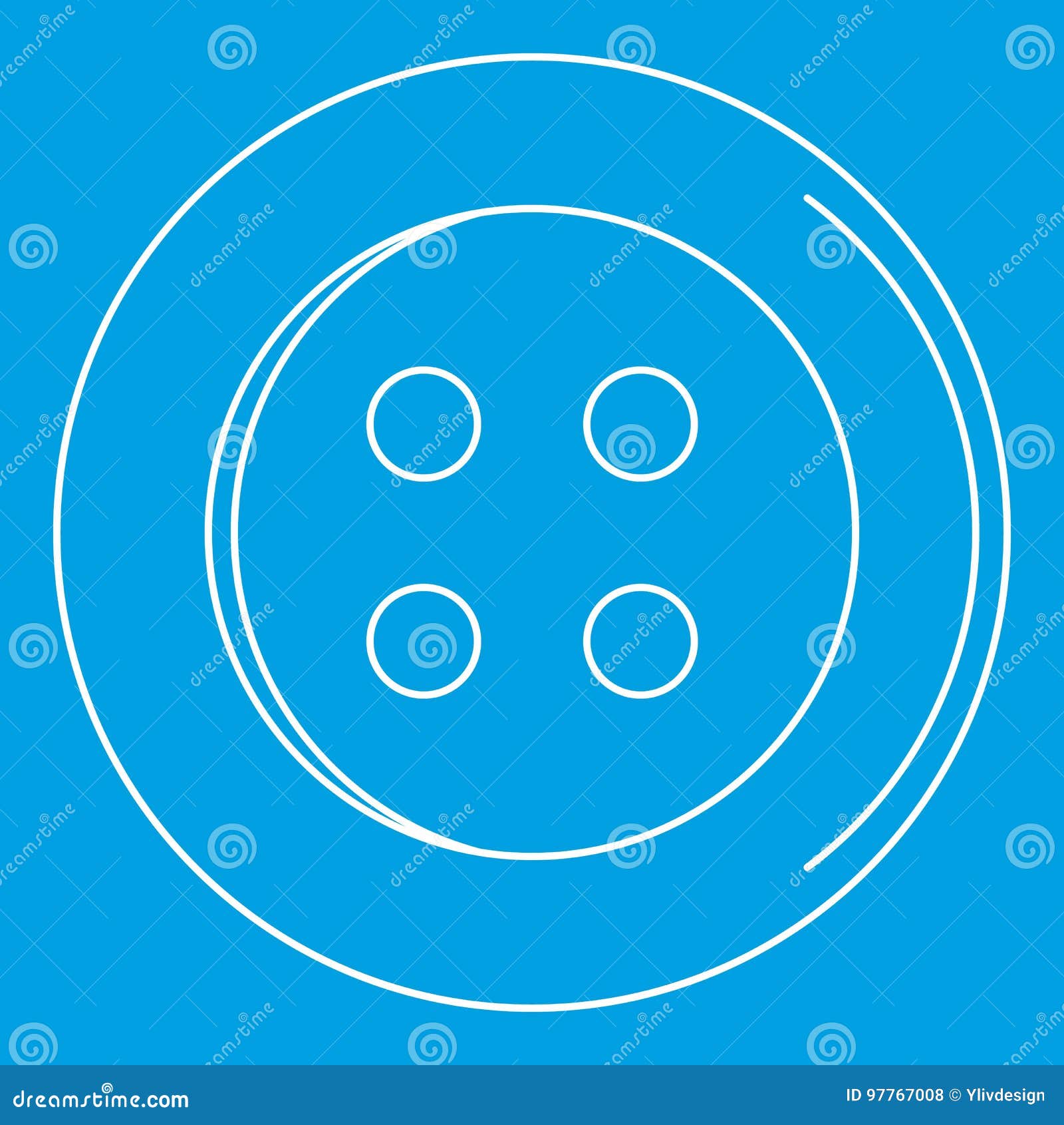 Sewing Button Icon, Outline Style Stock Vector - Illustration of ...