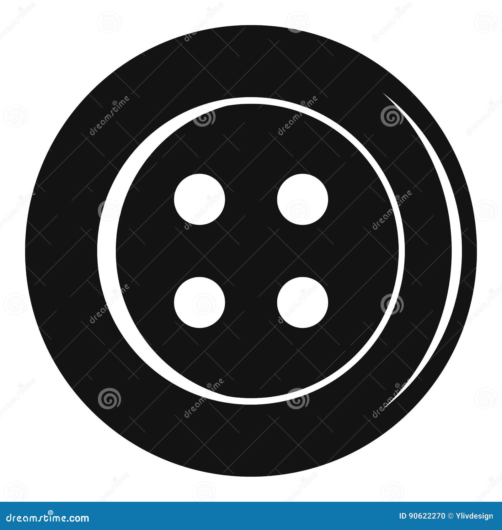 Sewing Button Icon, Simple Style Stock Vector - Illustration of ...