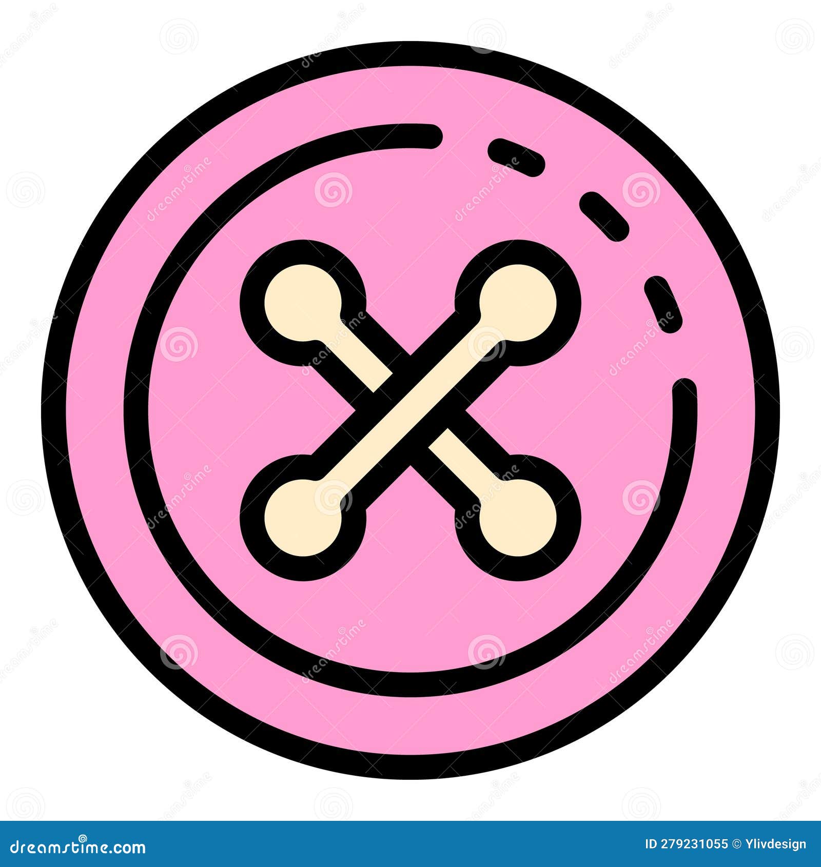 Sewing Button Icon Vector Flat Stock Illustration - Illustration of ...