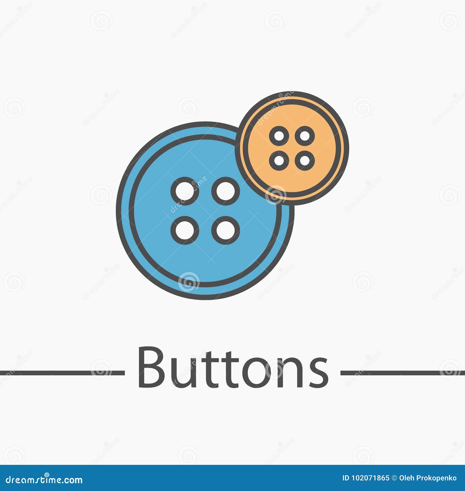 Sewing button line icon stock vector. Illustration of group - 102071865