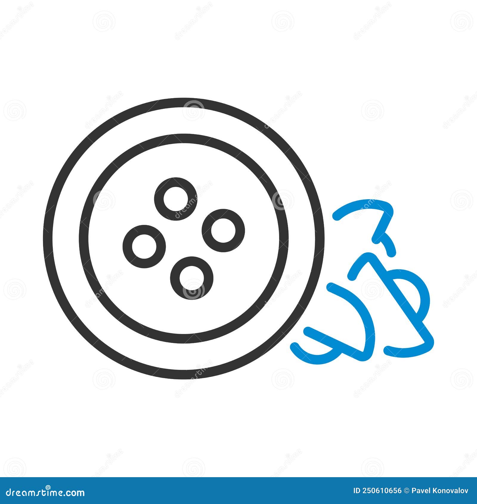 Sewing Buttons Icon stock vector. Illustration of dressmaking - 250610656