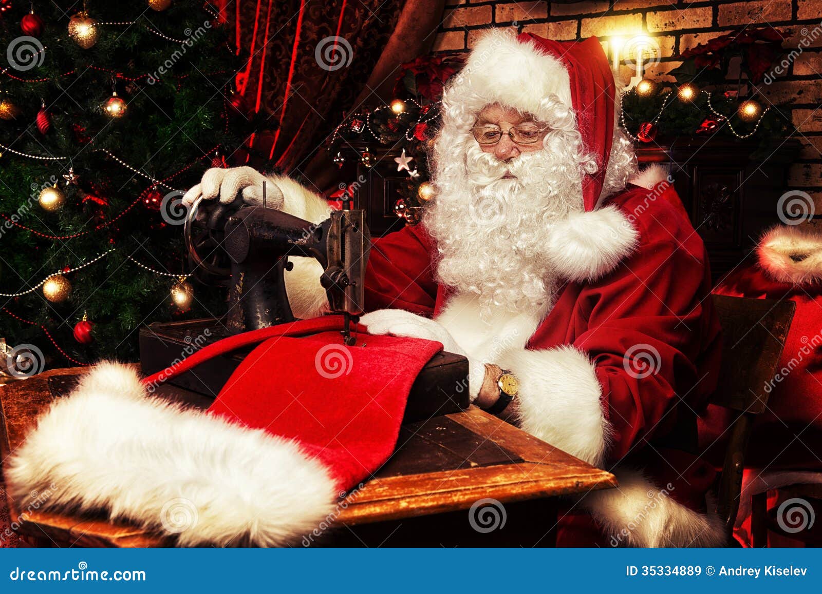 Sewing a cap stock image. Image of making, magic, christmas - 35334889