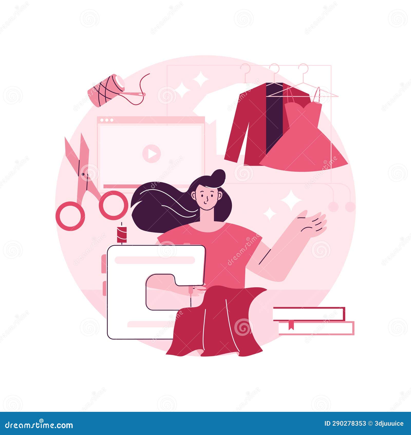 Sewing Classes Abstract Concept Vector Illustration. Stock Vector ...