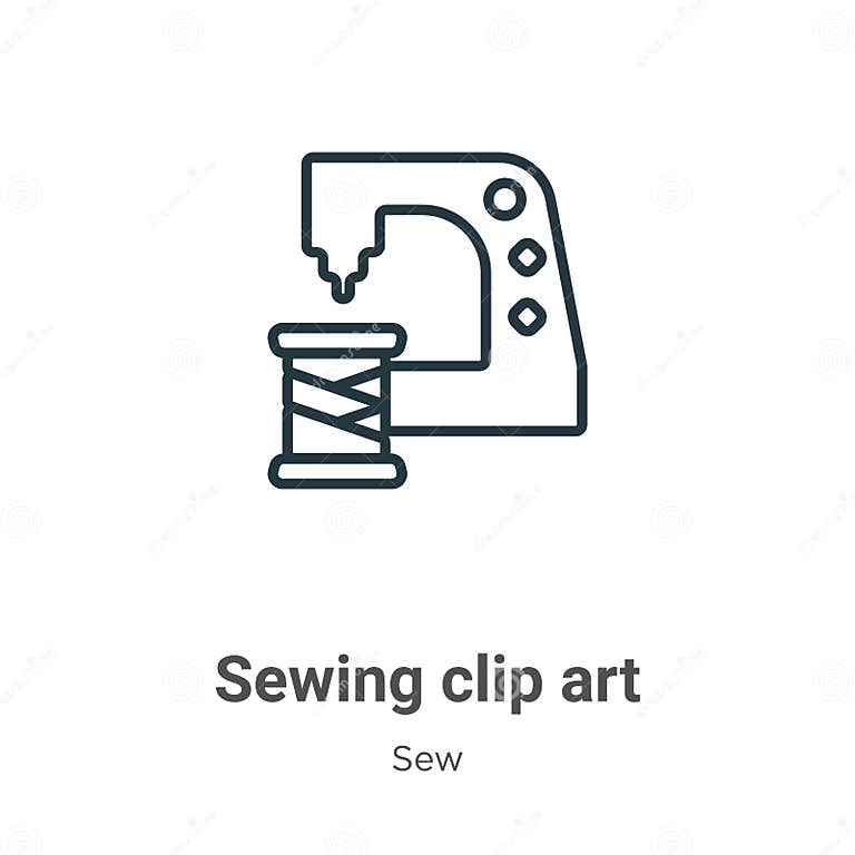 Sewing Clip Art Outline Vector Icon Thin Line Black Sewing Clip Art