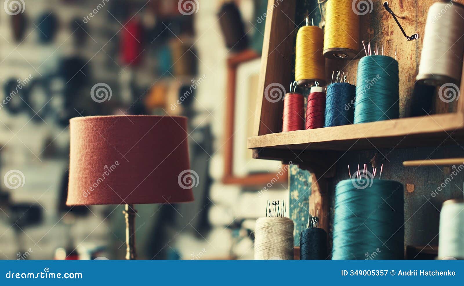 A Sewing Corner with Thread and Needles Displayed on a Mounted Board ...