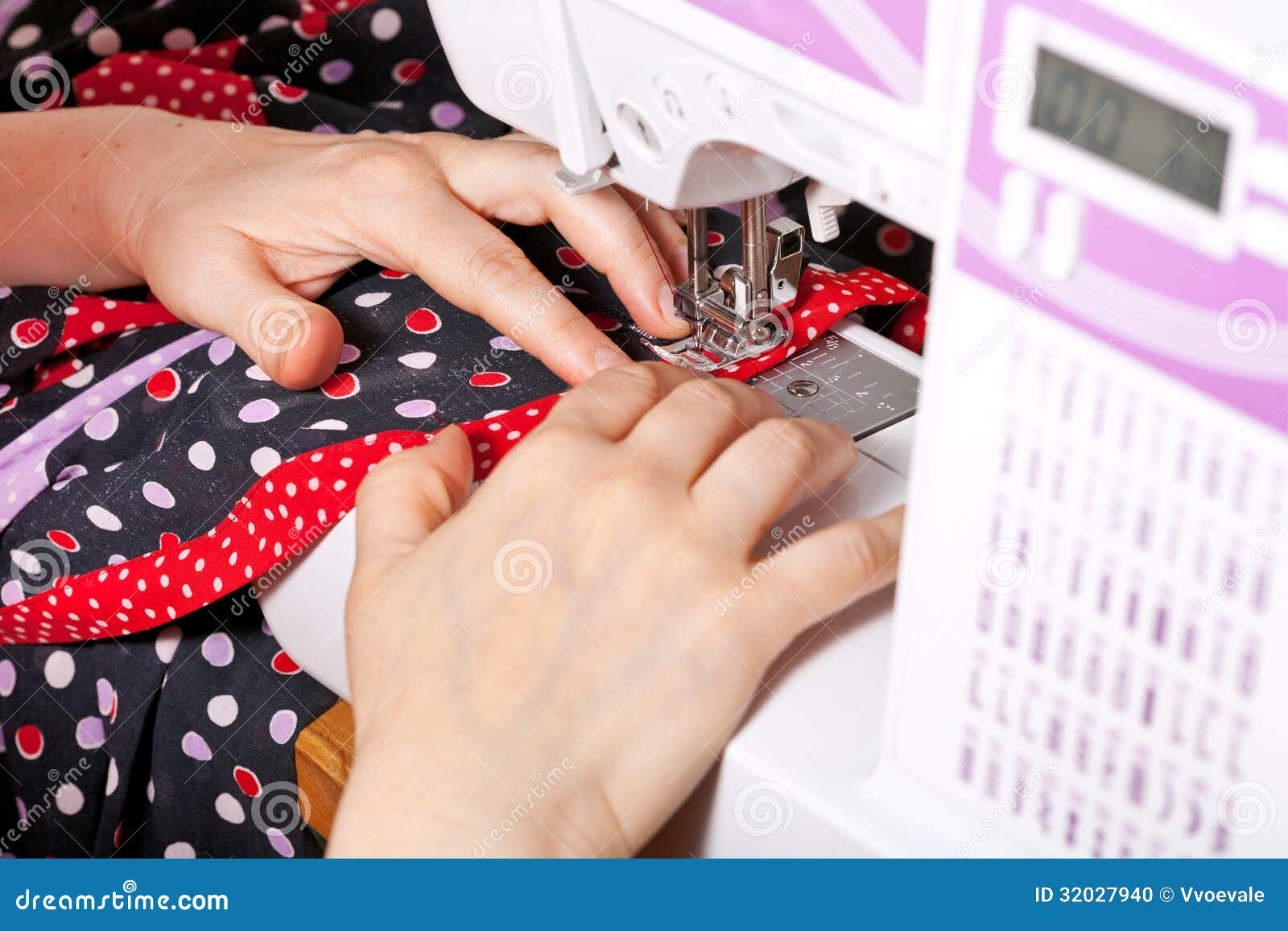 Sewing dress on machine stock photo. Image of manufacturing - 32027940