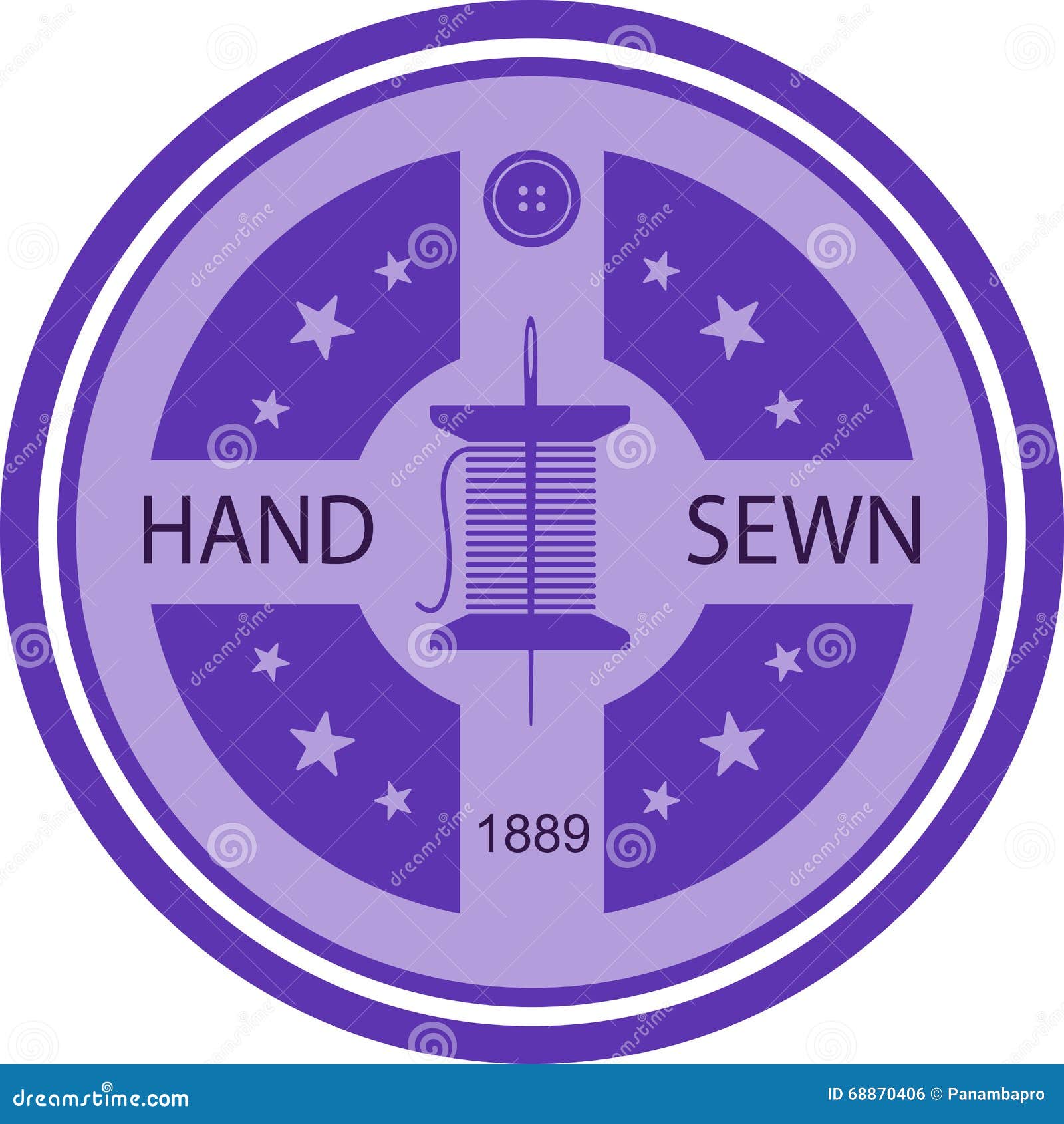 Sewing emblem stock vector. Illustration of fabric, handicraft - 68870406