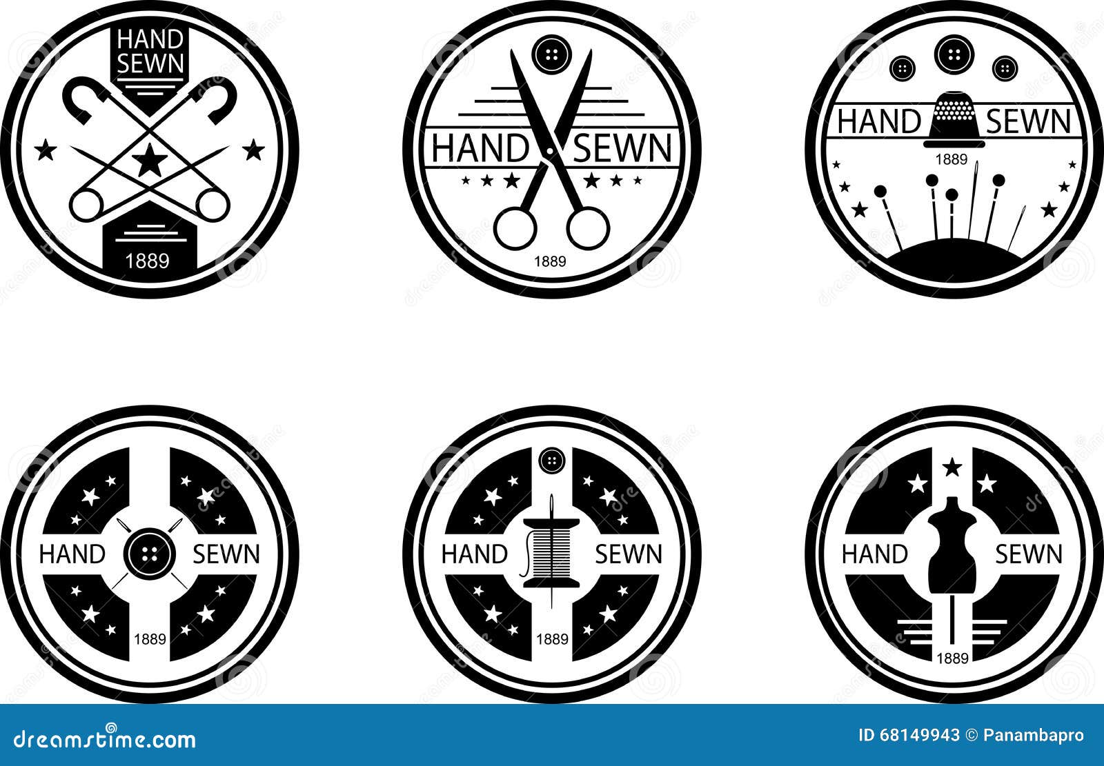 Sewing emblem stock vector. Illustration of logo, needlework - 68149943