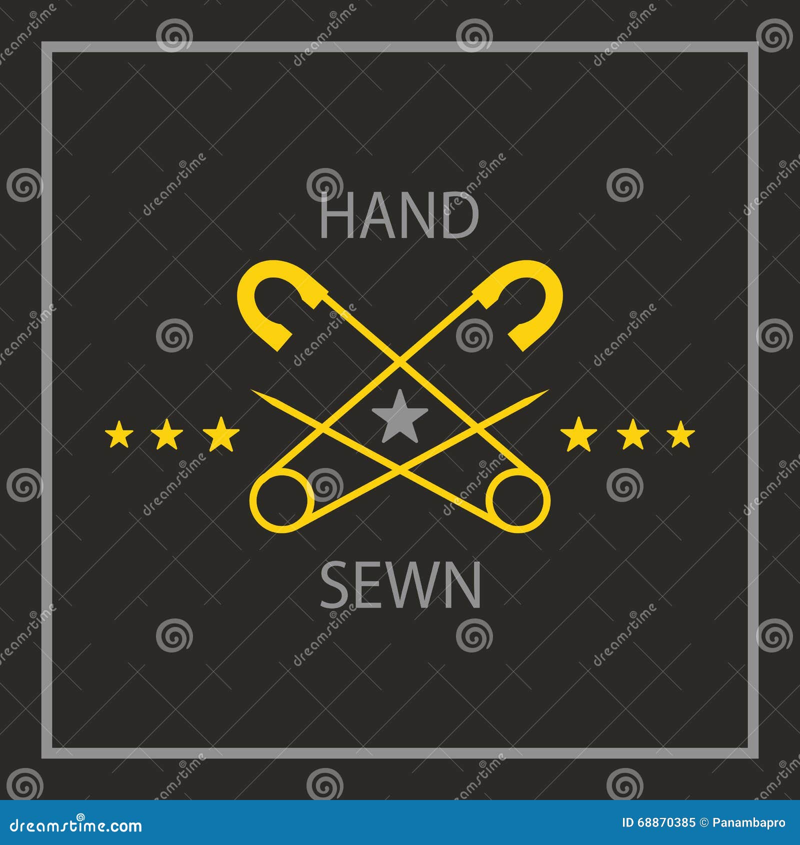 Sewing emblem stock vector. Illustration of dress, hobby - 68870385