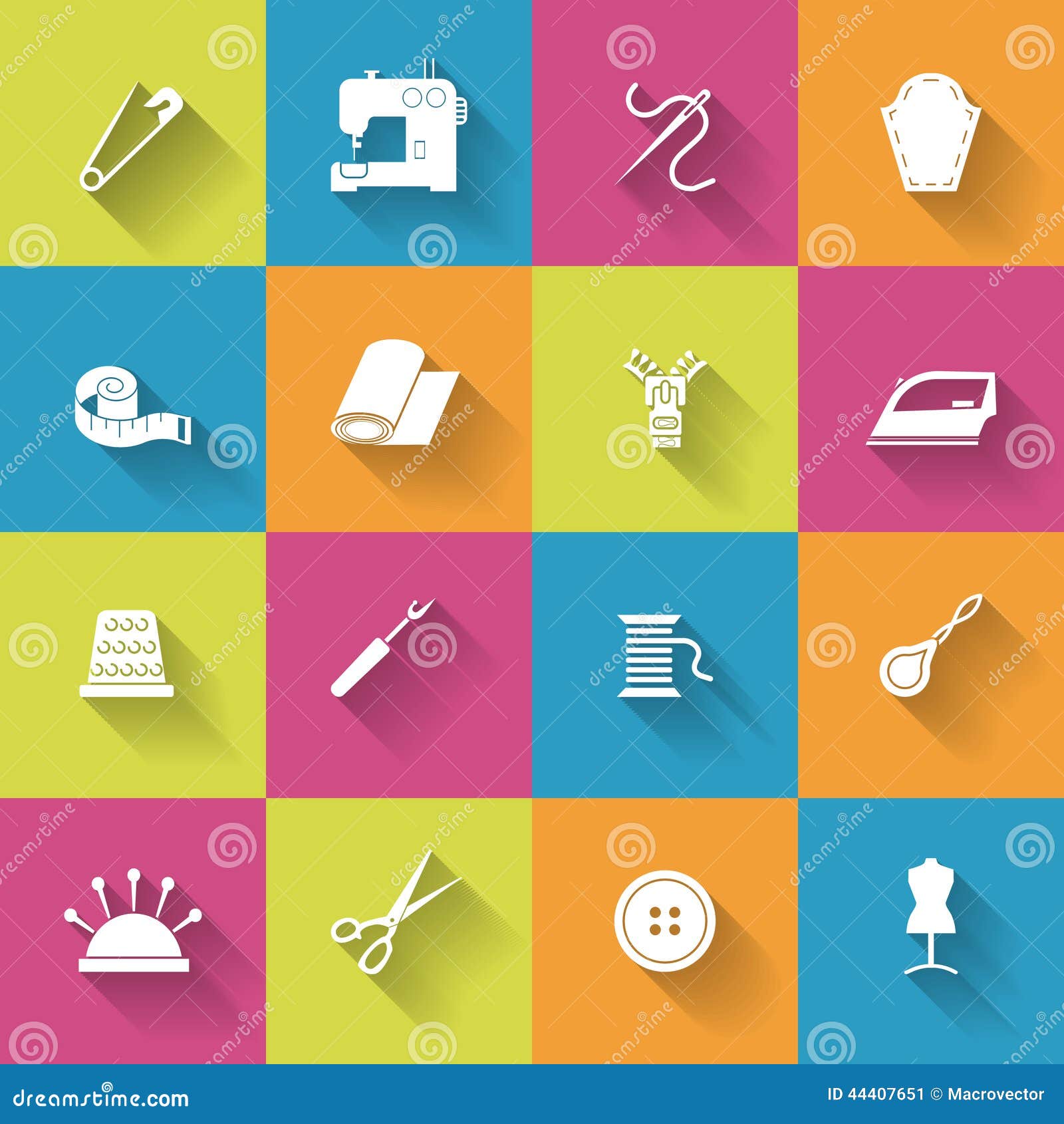 Sewing Equipment Icons Set stock vector. Illustration of pattern - 44407651