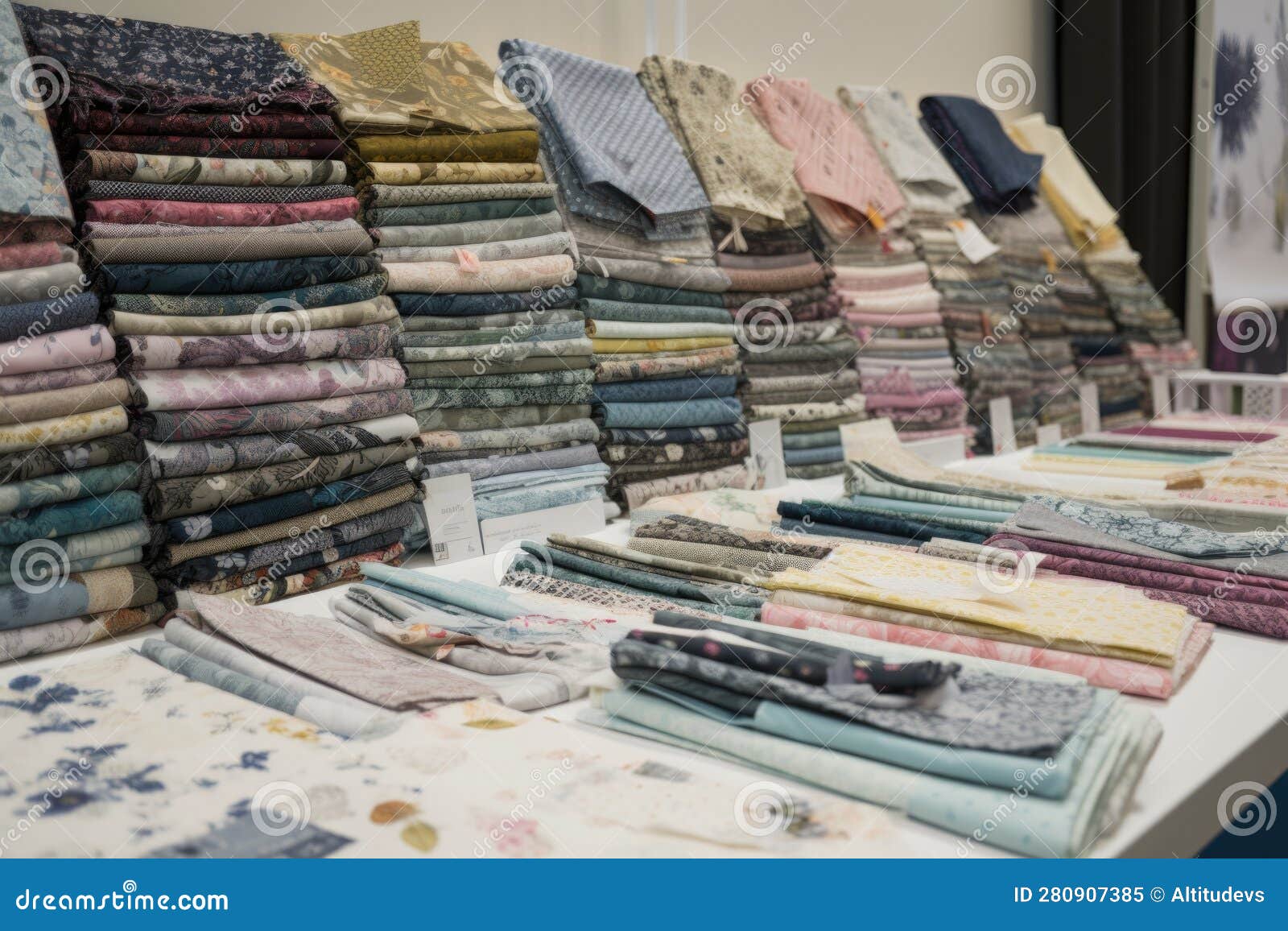 Sewing and Fabric Projects, with Rows of Different Fabrics in a Variety ...