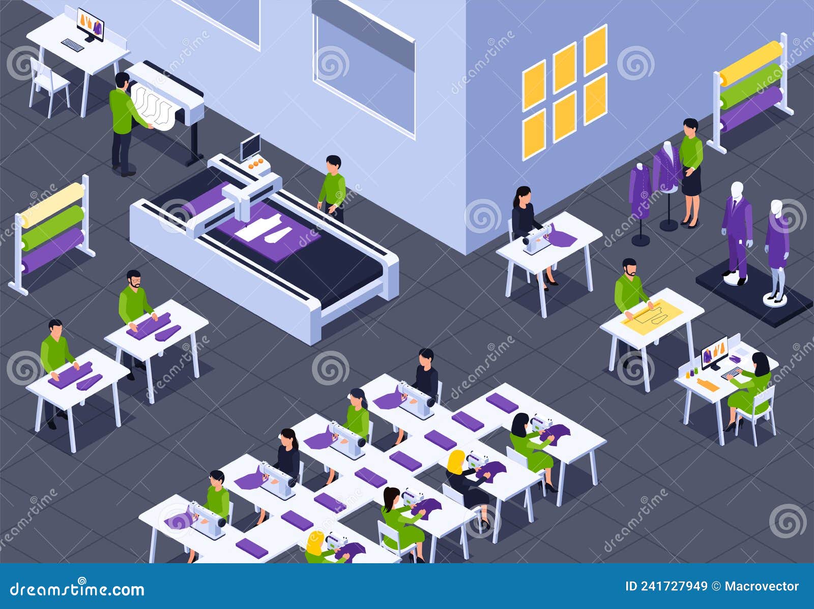 Sewing Factory Isometric Composition Stock Vector - Illustration of ... Sewing Factory Isometric Composition Stock Vector - Illustration of ...
