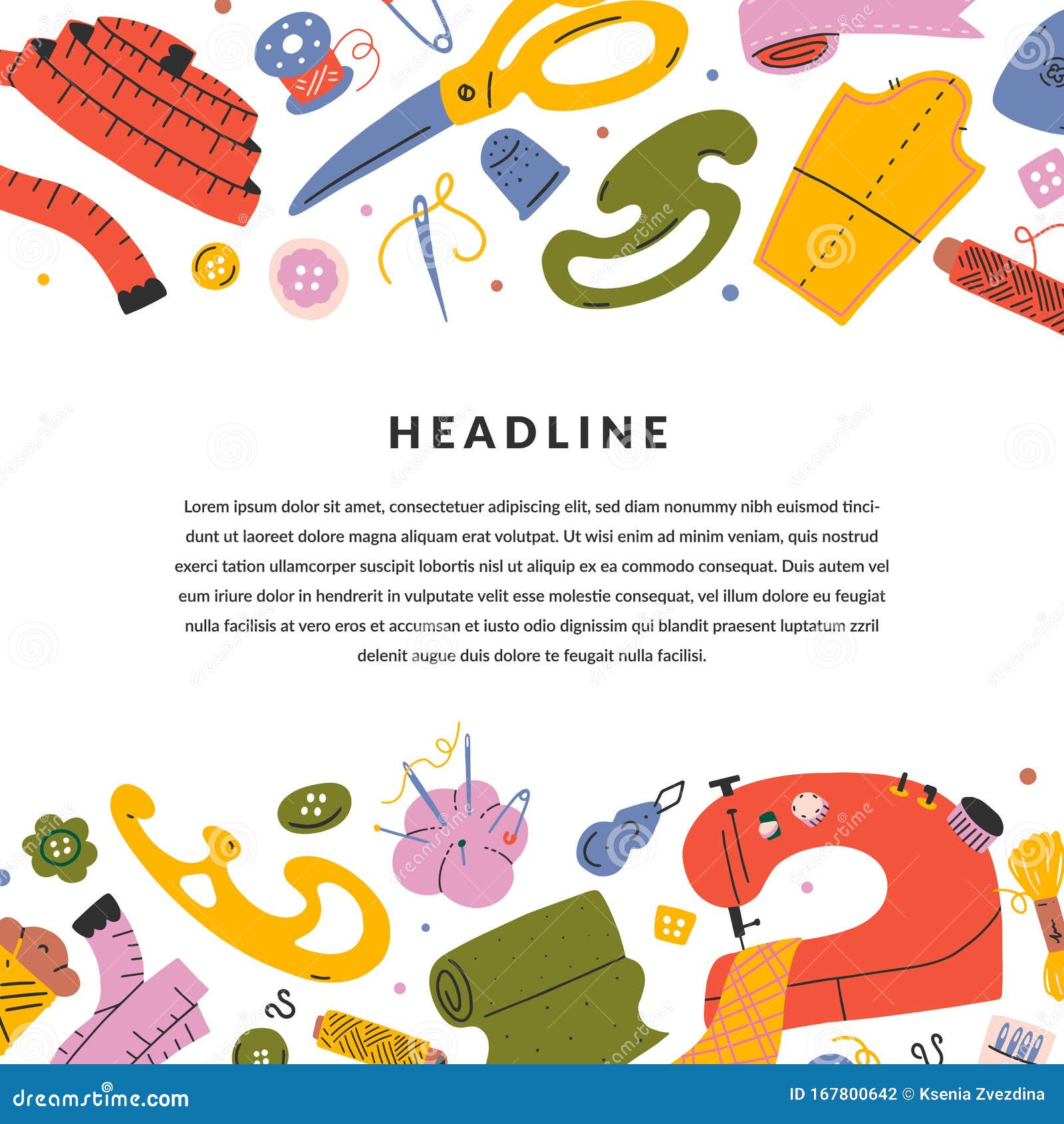 Sewing Border Vector Illustration | CartoonDealer.com #4635308