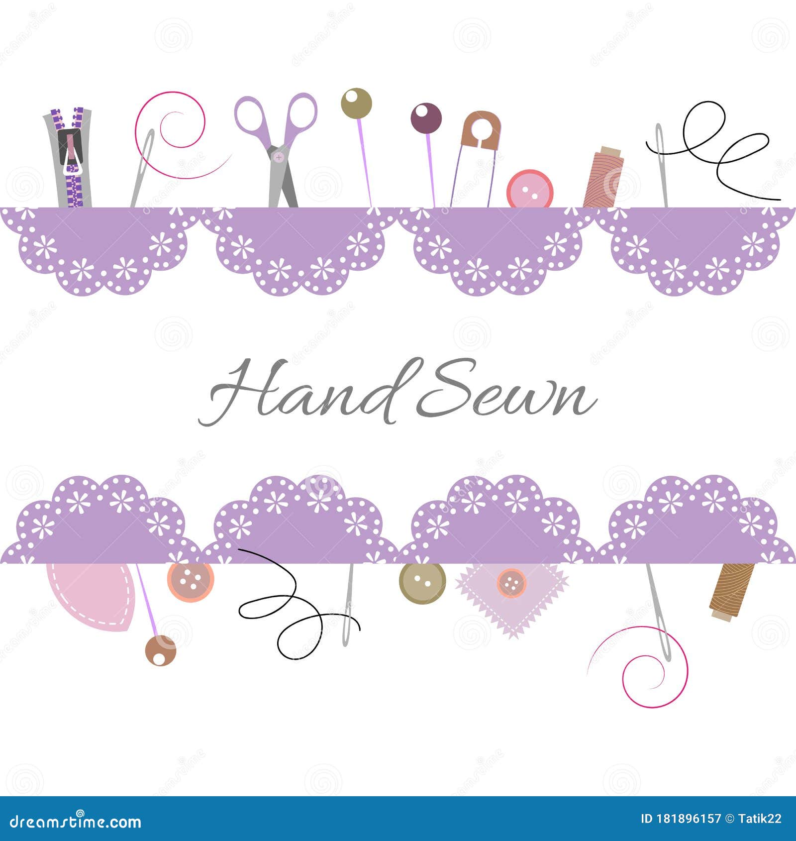 Sewing Frame Template with Blank Space for Your Text Stock Vector ...