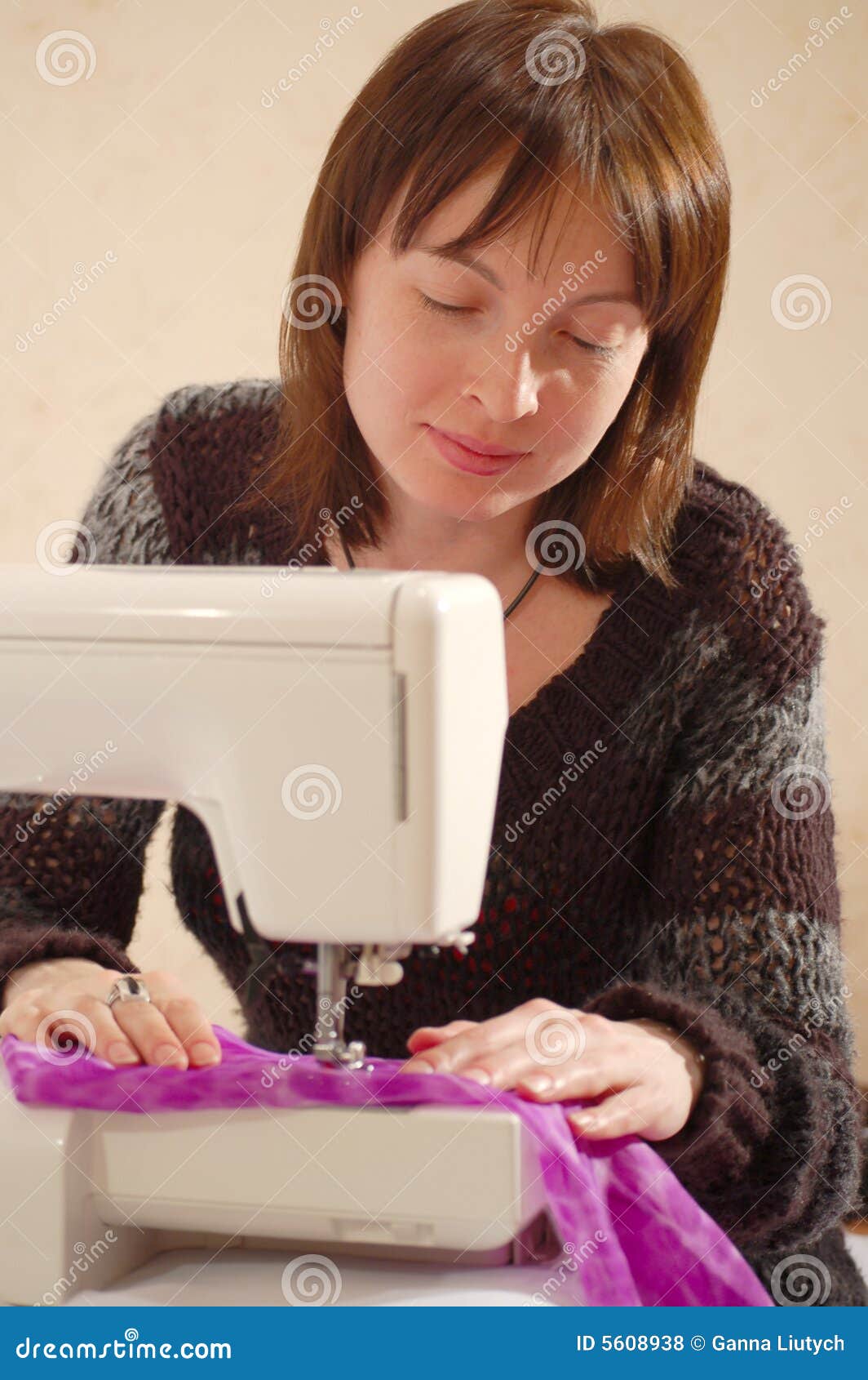 Sewing girl stock photo. Image of person, people, fabric - 5608938