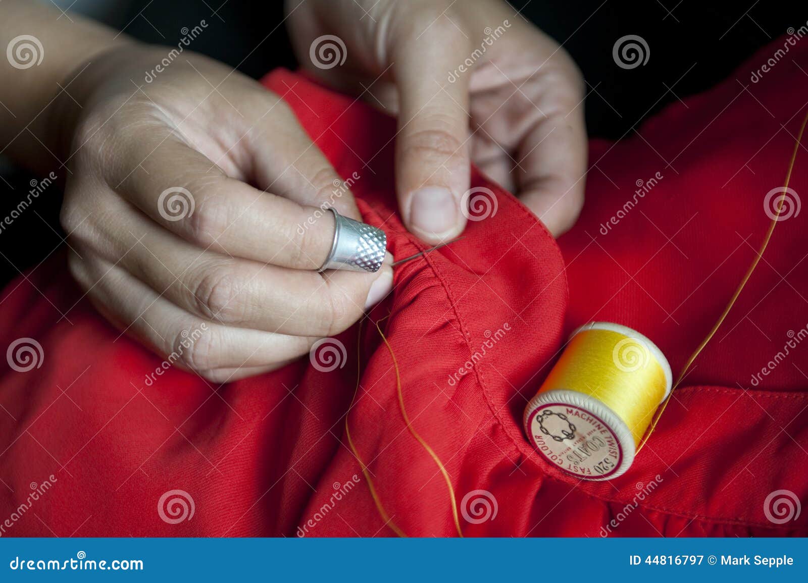 Sewing hands stock image. Image of stitching, cotton - 44816797