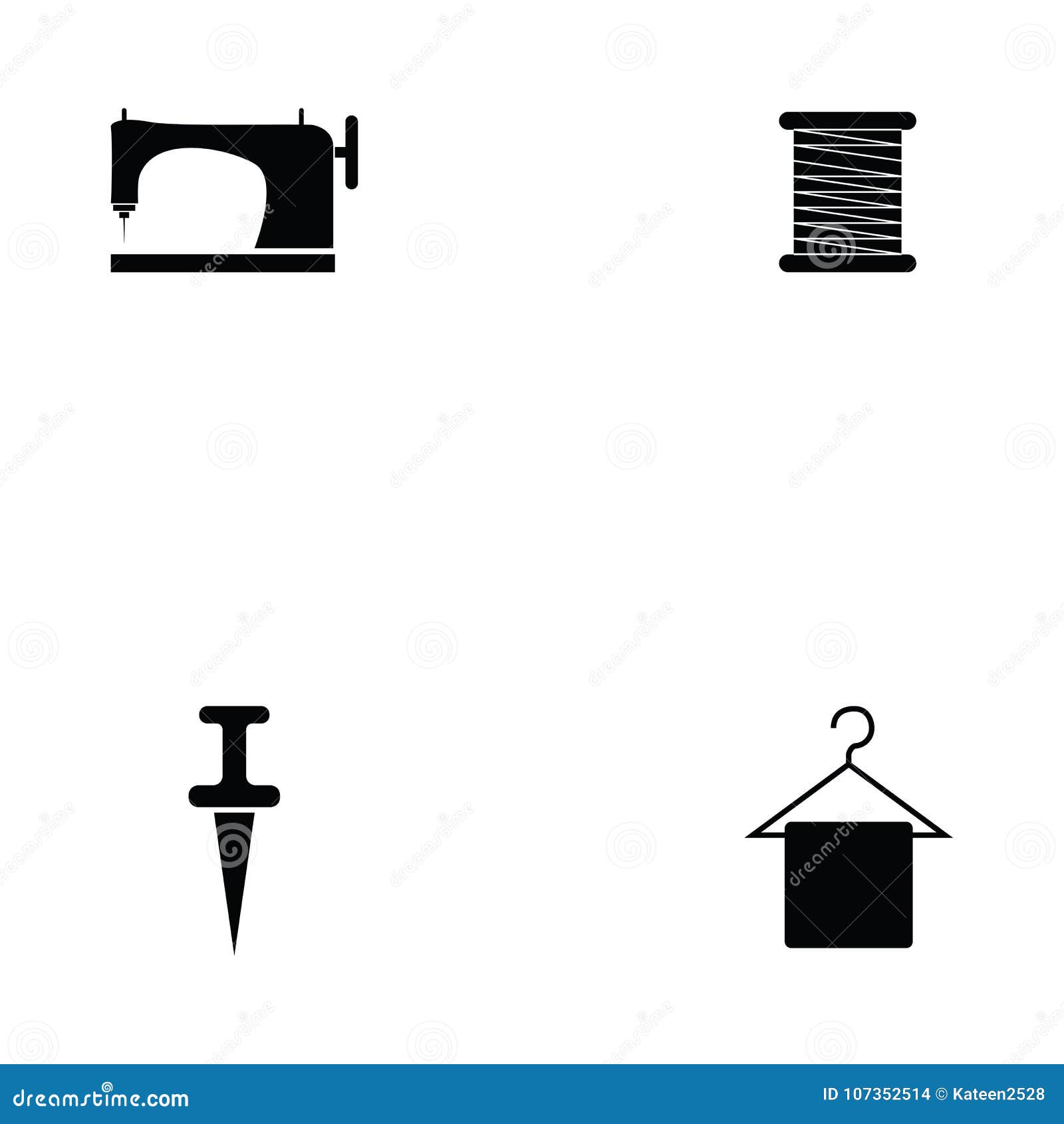 Sewing icon set stock vector. Illustration of sewing - 107352514