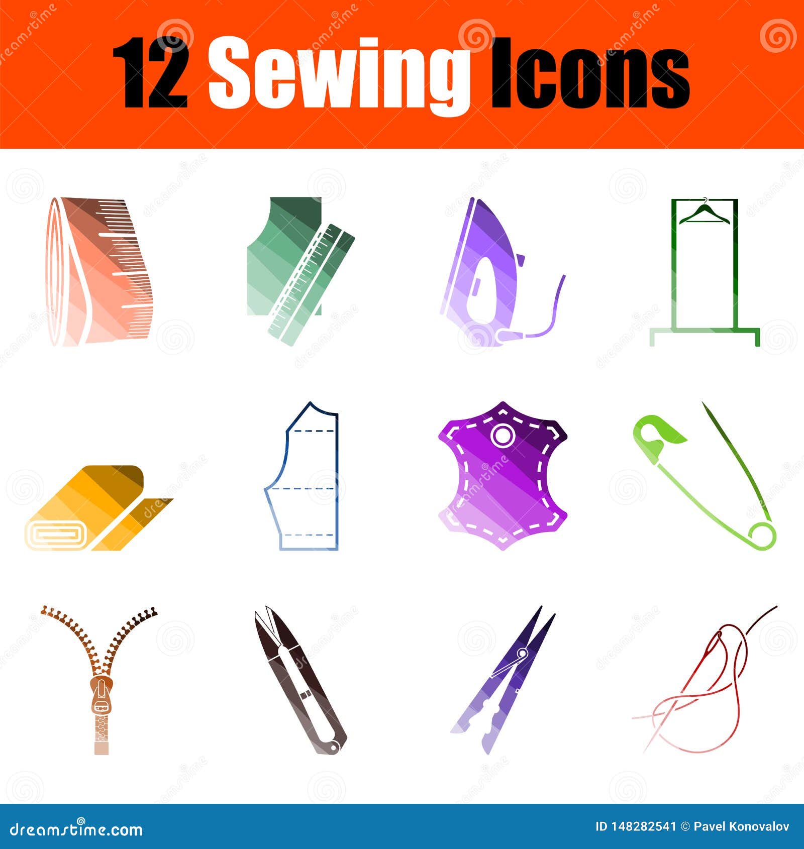 Sewing Icon Set stock vector. Illustration of dummy - 148282541
