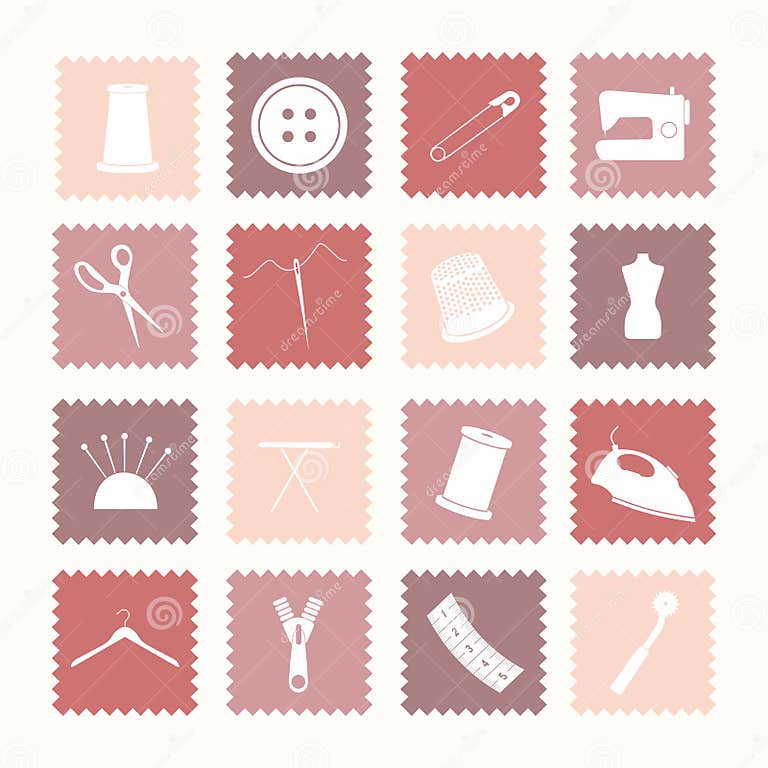 Sewing icons stock vector. Illustration of needle, woman - 26329140