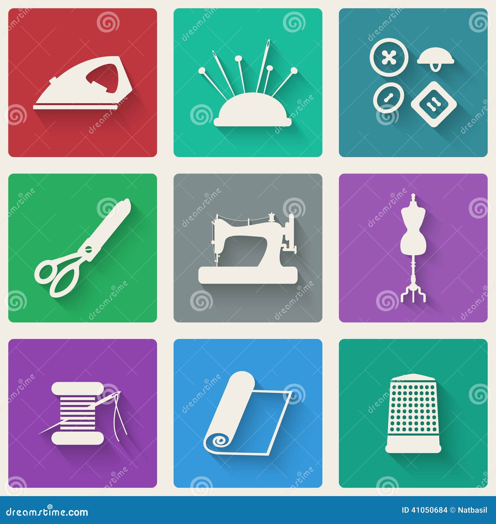 Sewing icons set stock vector. Illustration of seamstress - 41050684