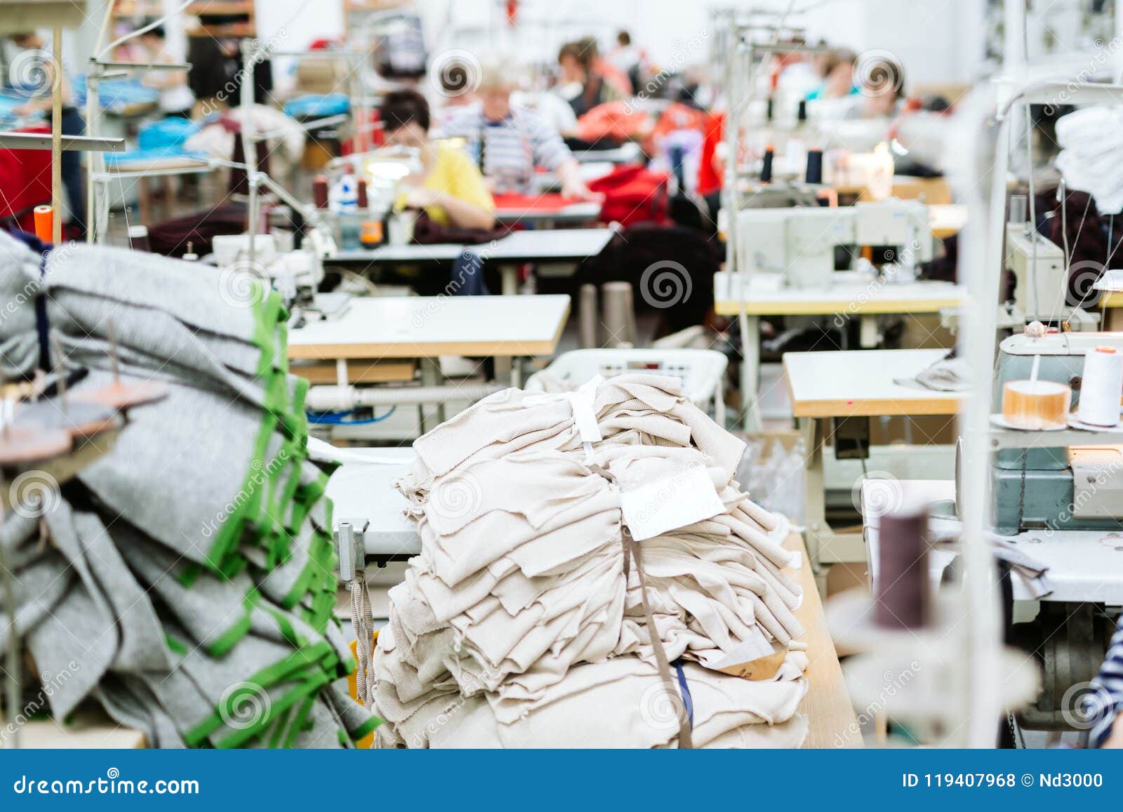 Sewing Industry Manufacturing Stock Photo - Image of fabric, garment ...