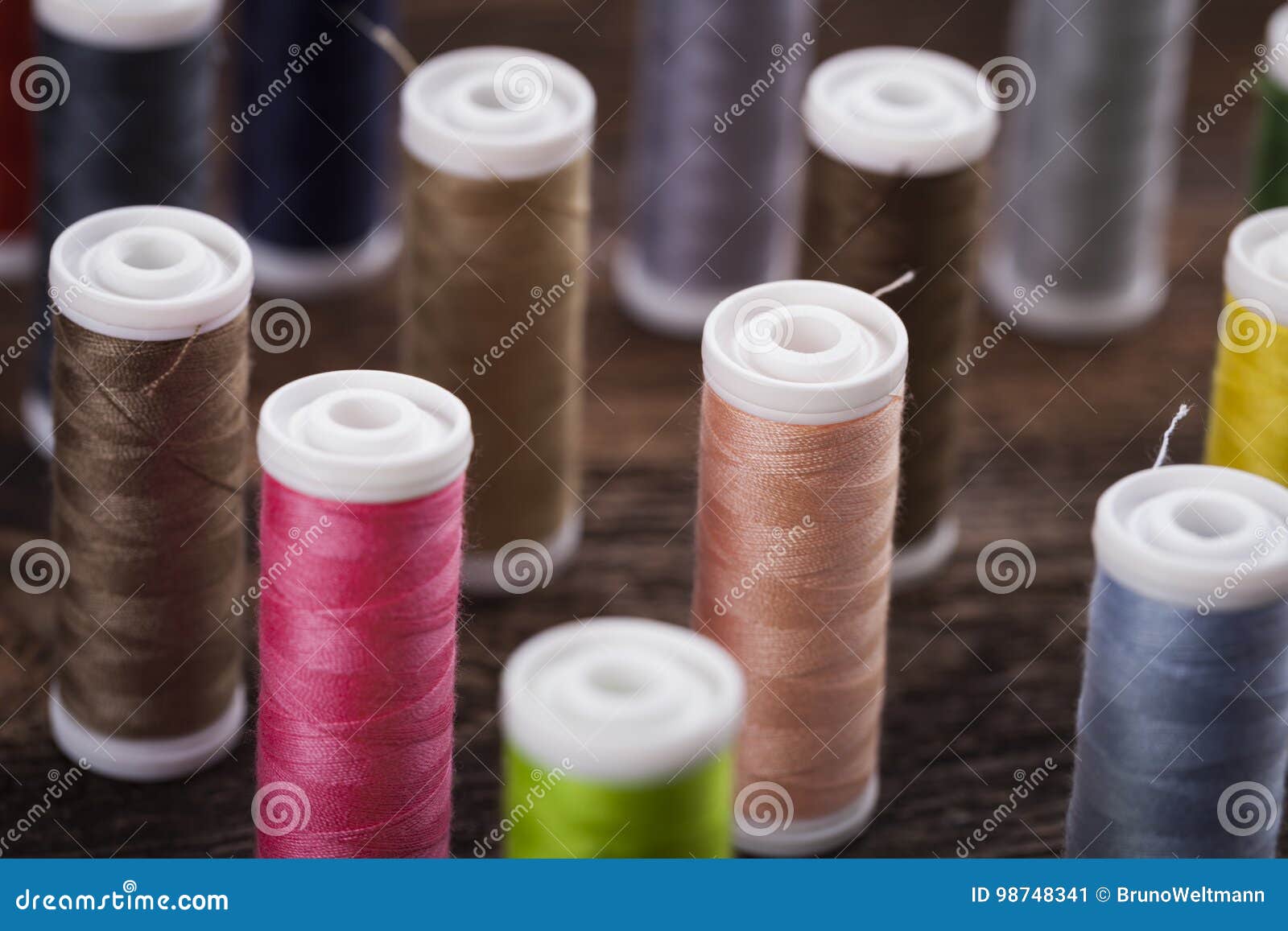 Sewing Instruments, Threads, Needles, Bobbins and Materials. Stock ...